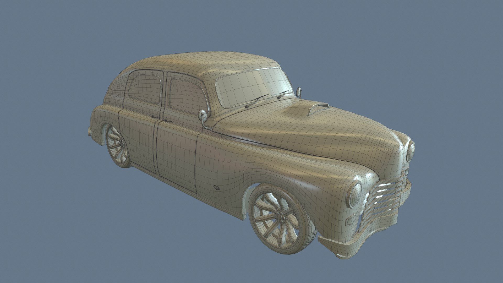 3d Model Real Time Generic Retro Car