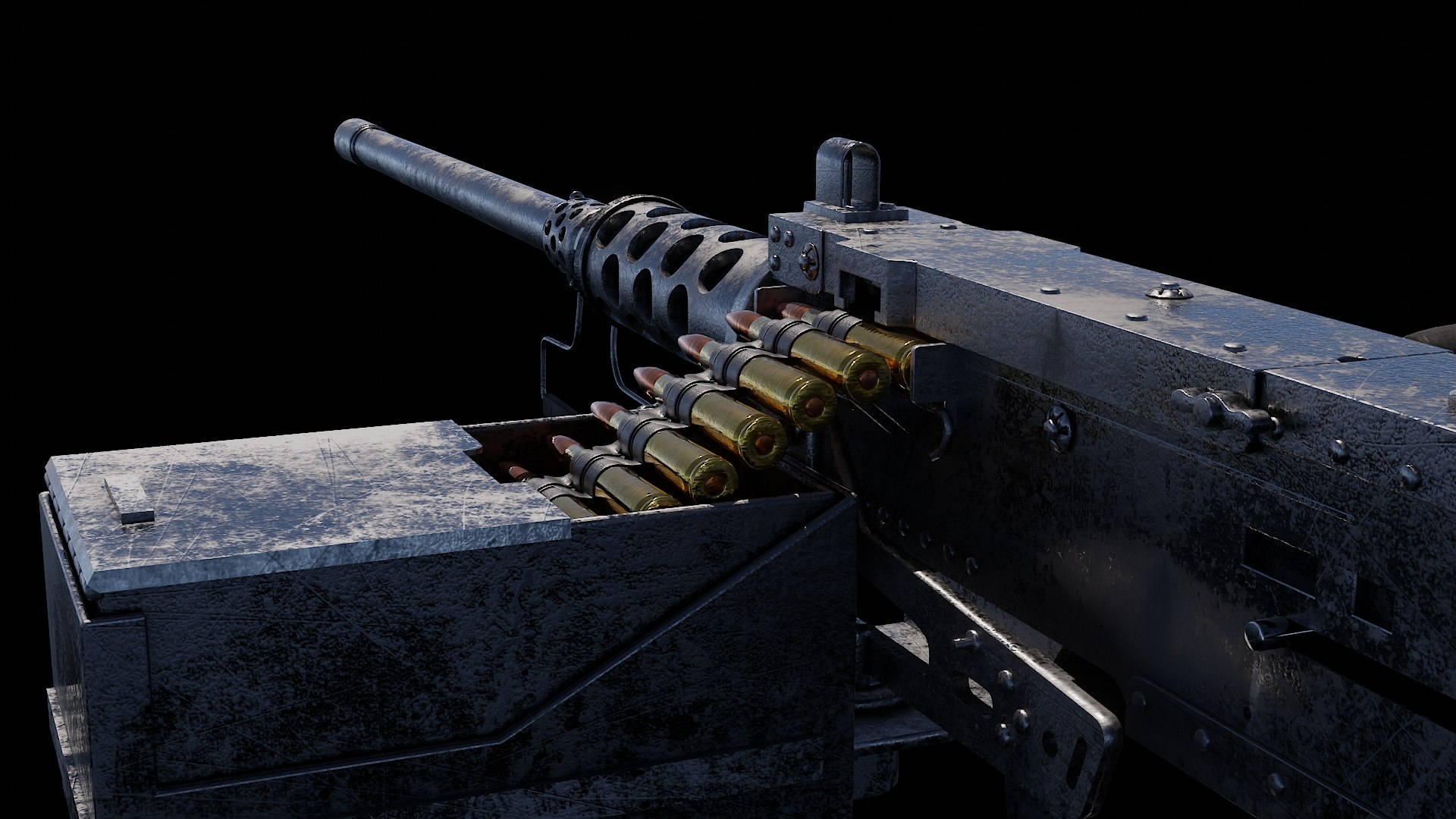 3D Browning M2 Mounted Machine Gun - Procedurally Animated - TurboSquid ...