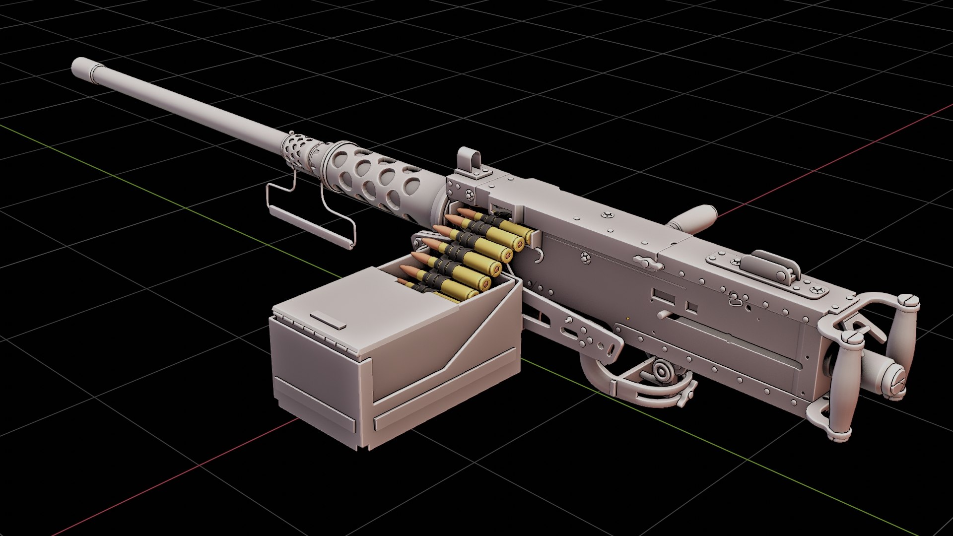 3D Browning M2 Mounted Machine Gun - Procedurally Animated - TurboSquid ...