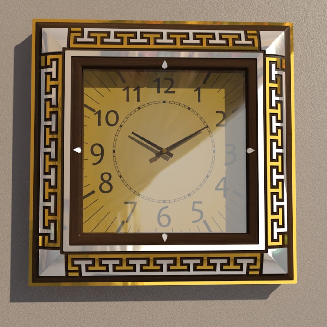 3D model square wall clock - TurboSquid 1605627
