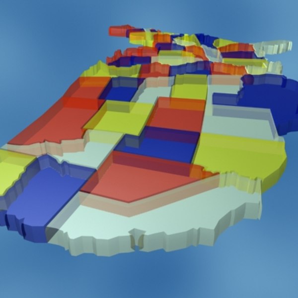 3d usa states model