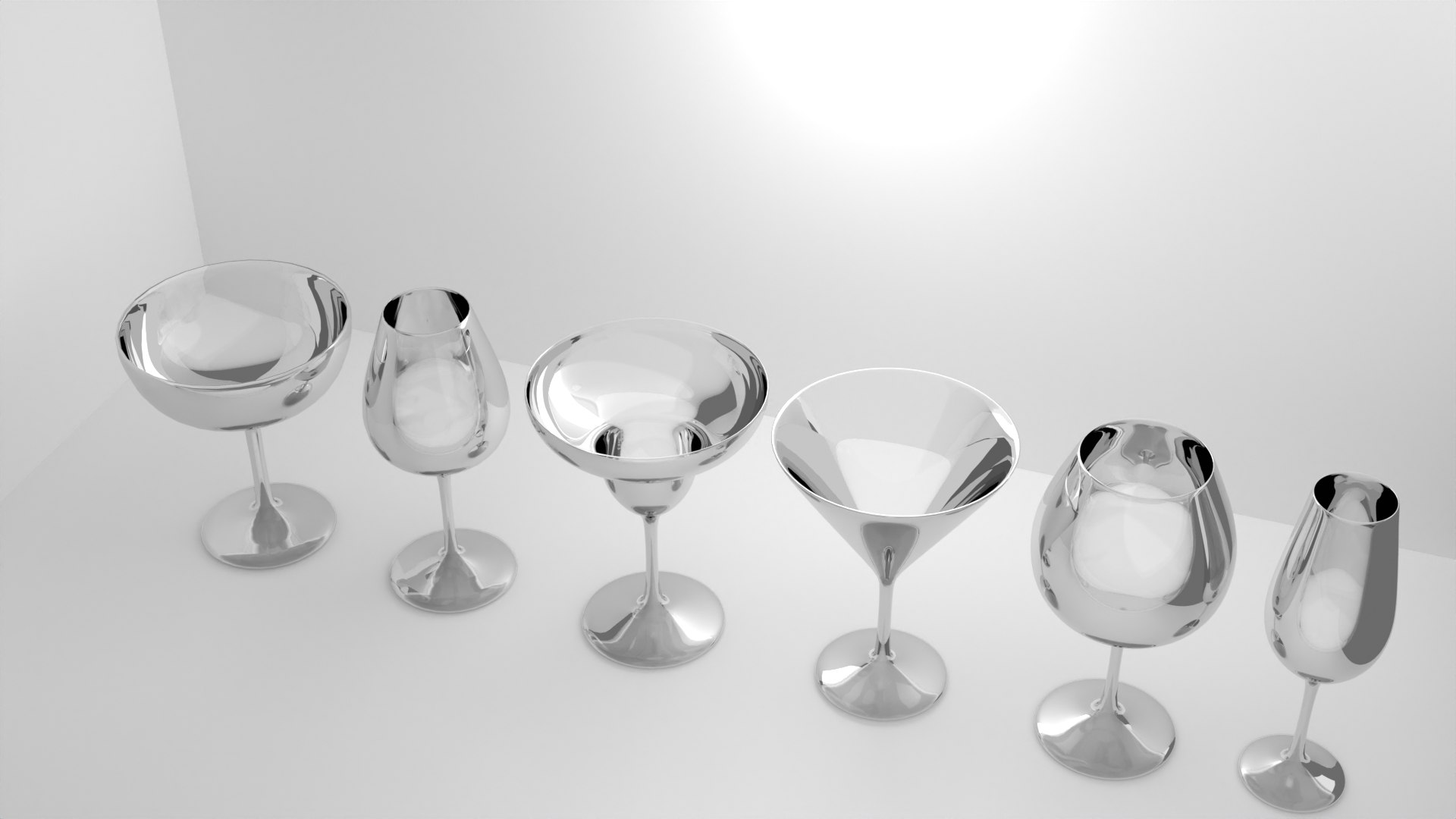 Glasses Set Wine Margarita Martini Champagne 3D Model - TurboSquid 2166533