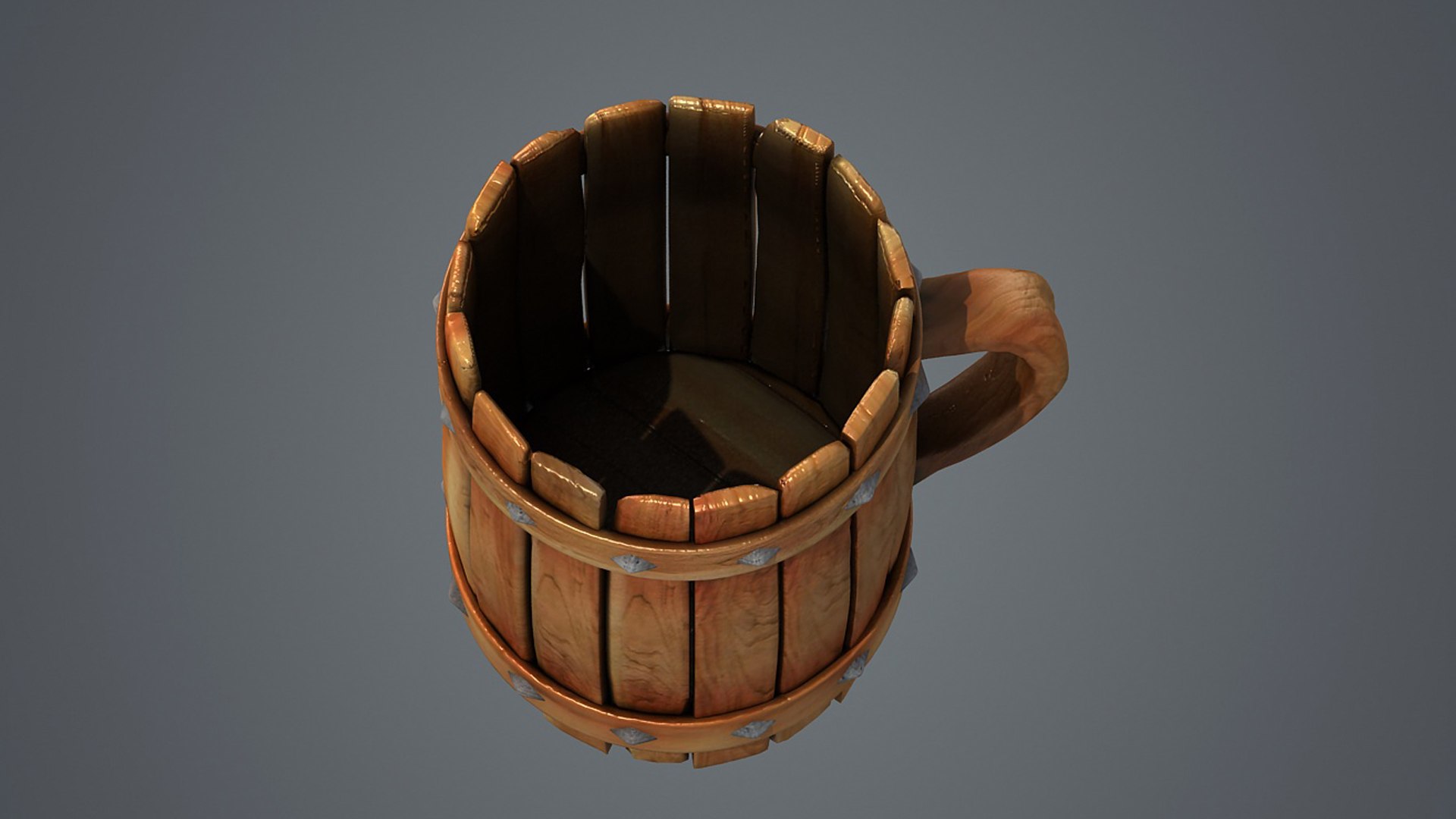 3D beer glass cup wood stein - TurboSquid 2001590