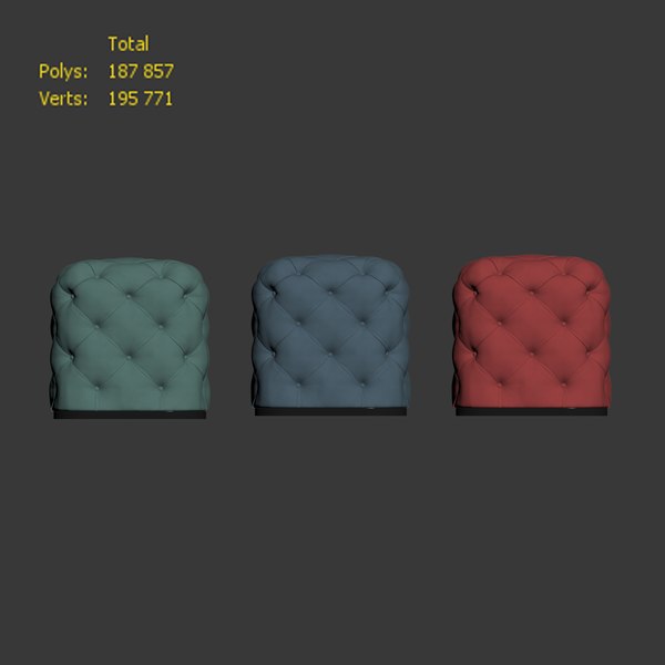 3D pouf classic chesterfield - TurboSquid 1172122
