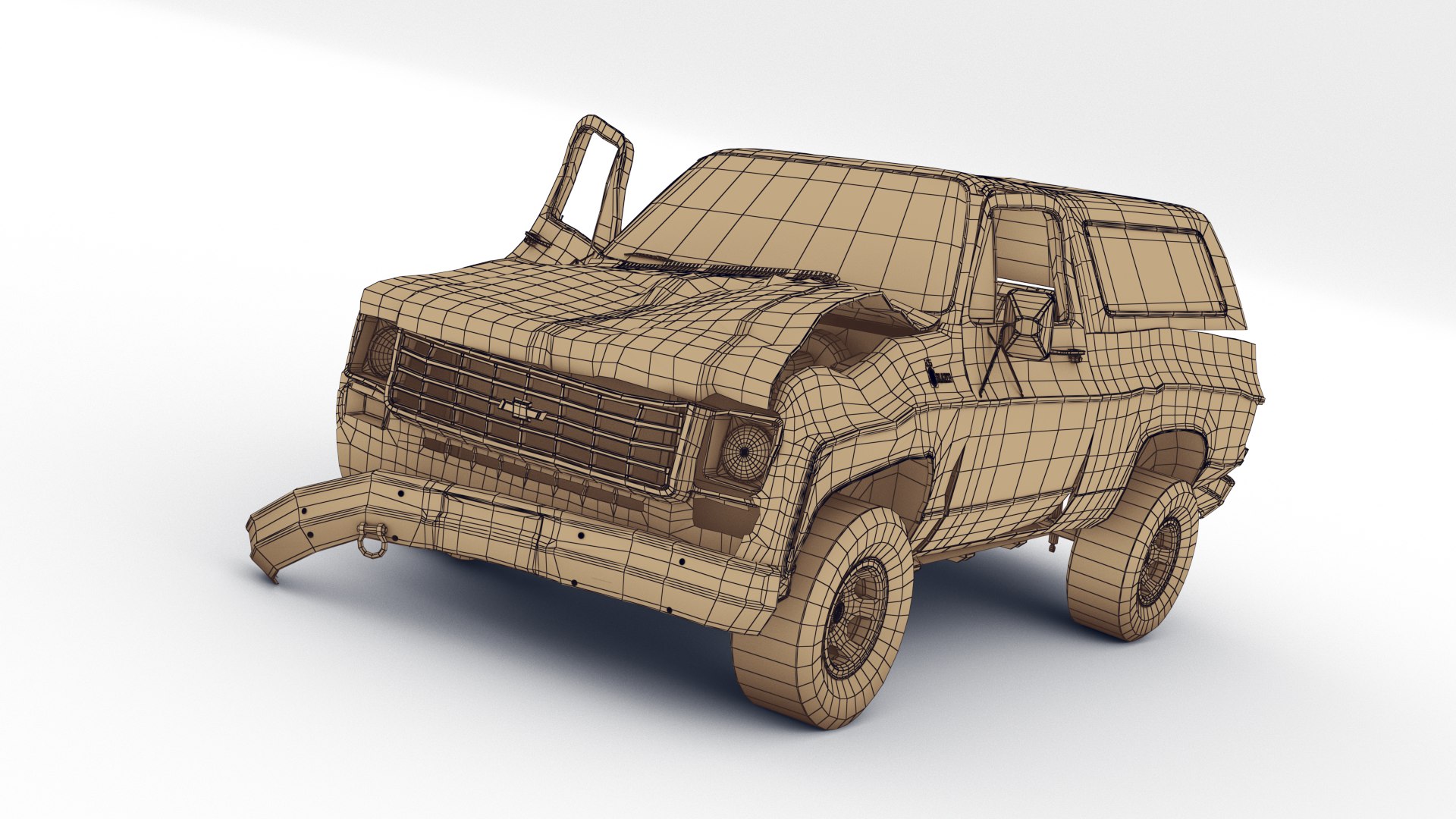Crashed Chevrolet K5 Blazer 1975 Model - TurboSquid 2232501