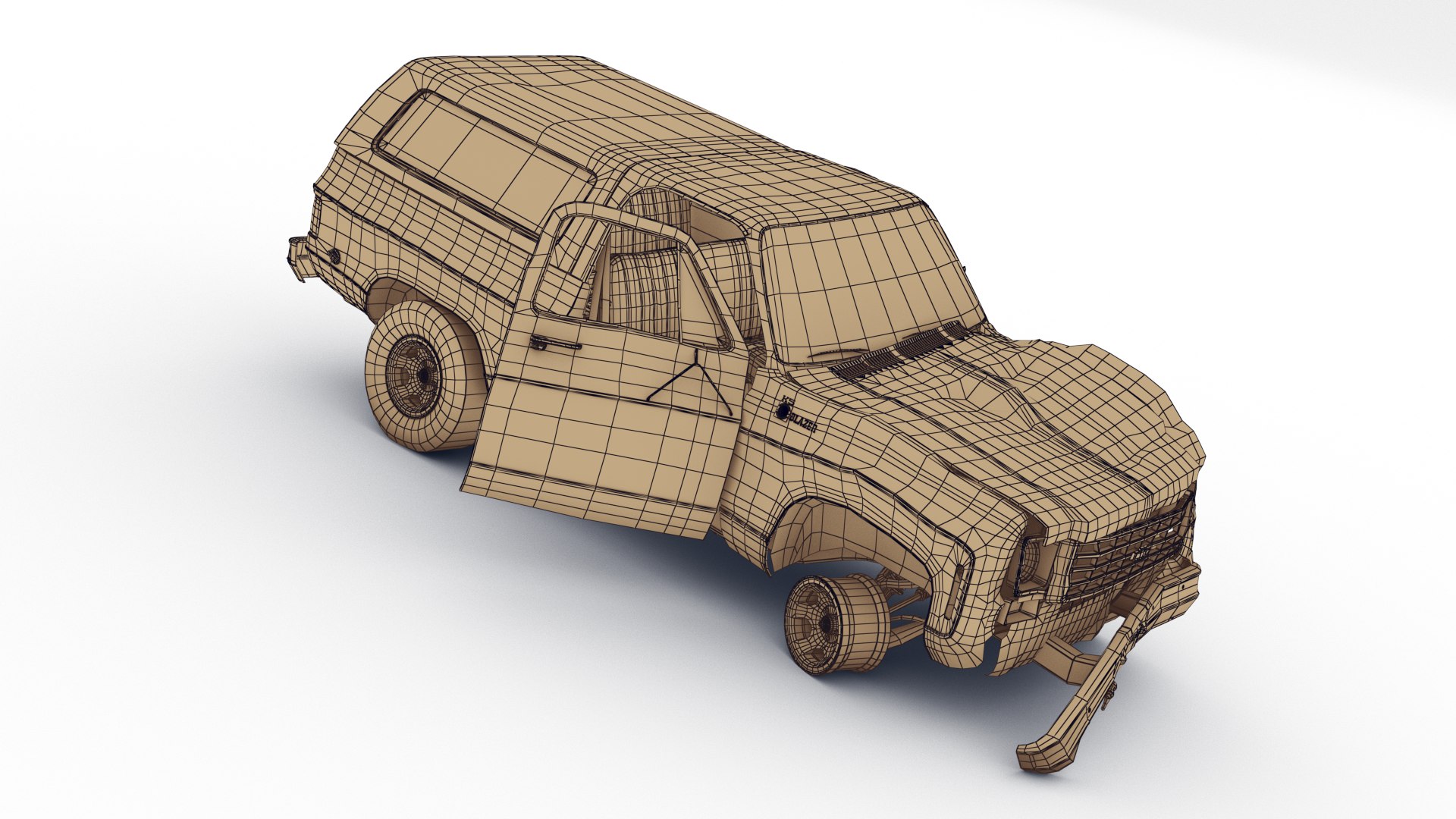 Crashed Chevrolet K5 Blazer 1975 Model - TurboSquid 2232501