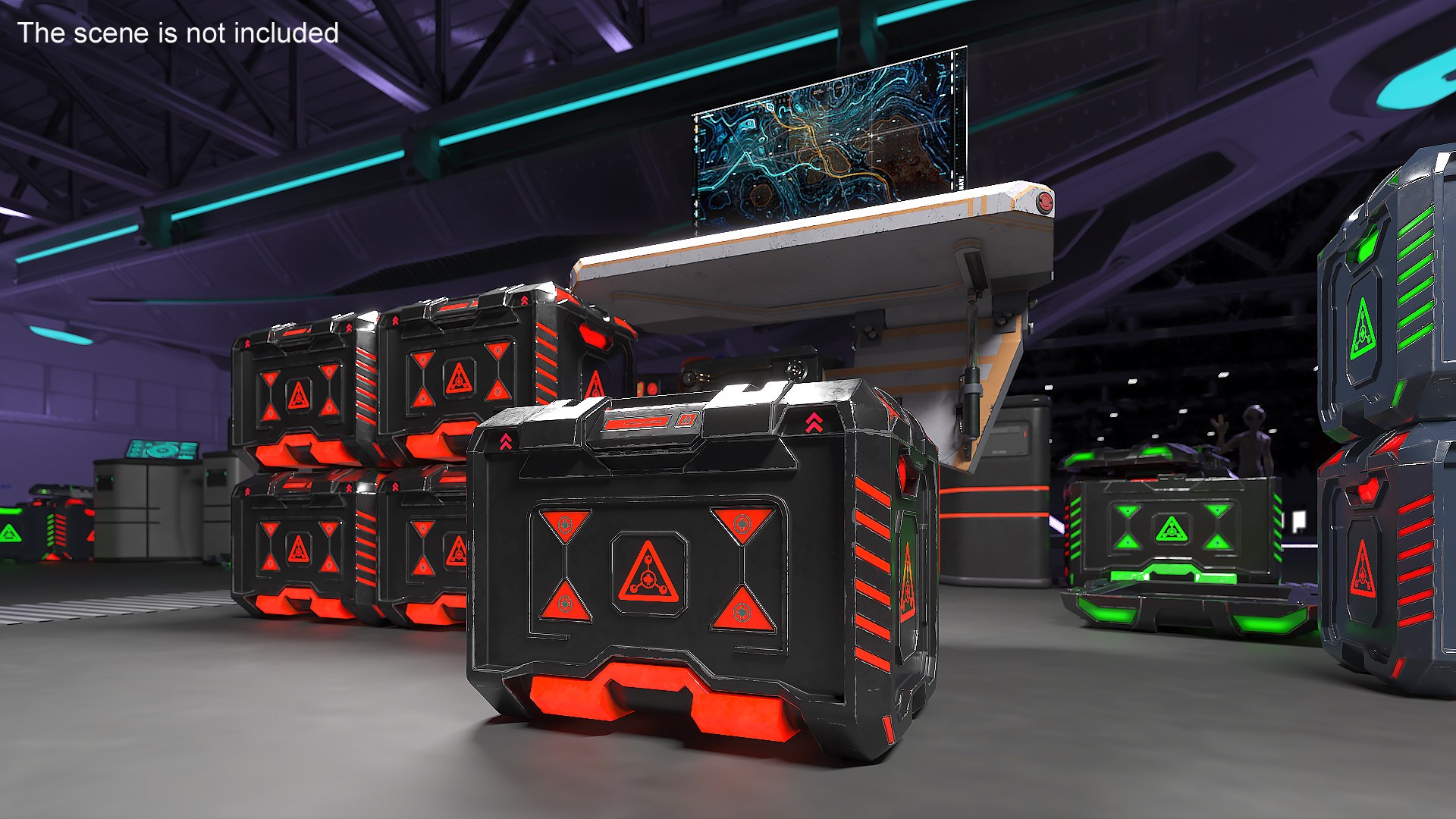 3D Futuristic Storage Crate Locked - TurboSquid 2347108
