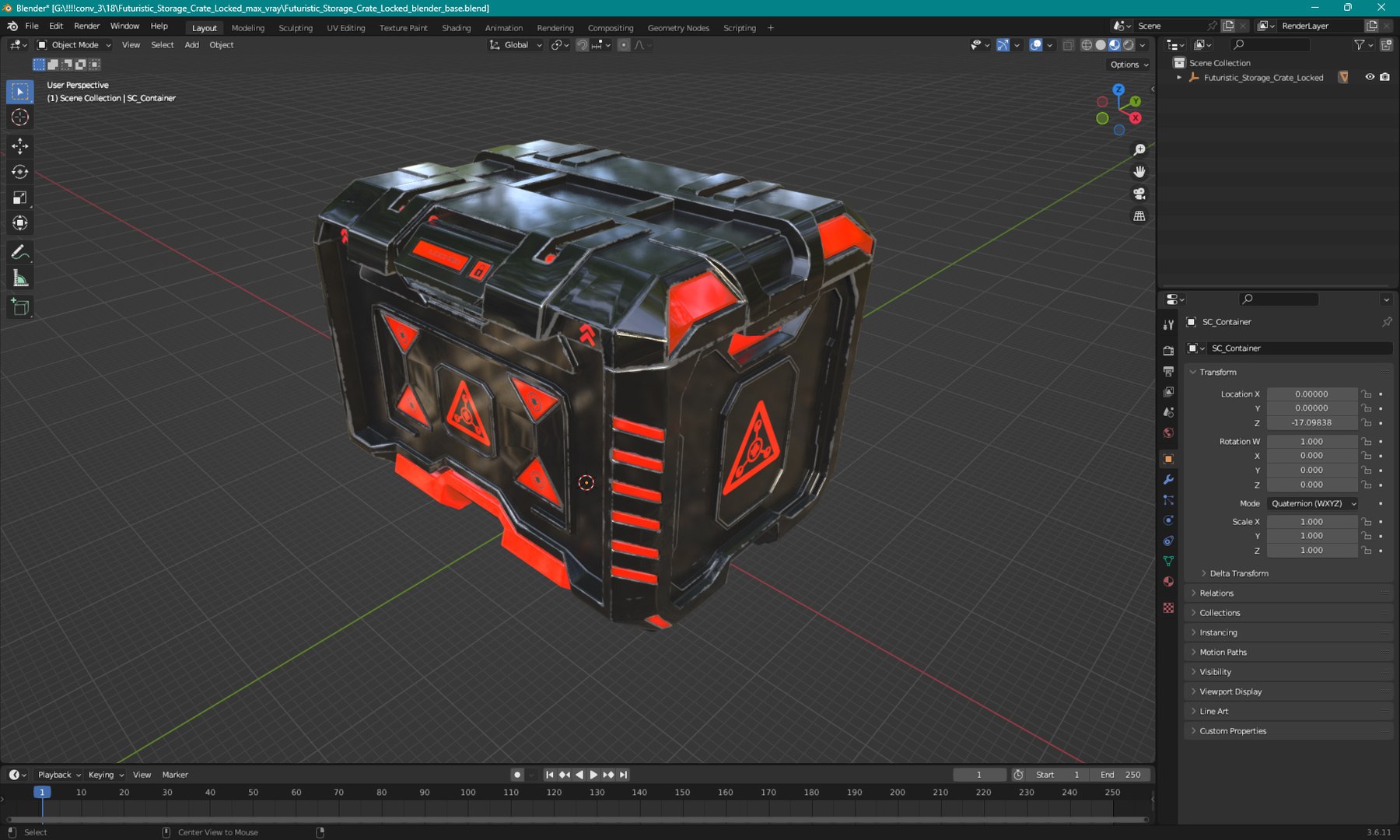 3D Futuristic Storage Crate Locked - TurboSquid 2347108