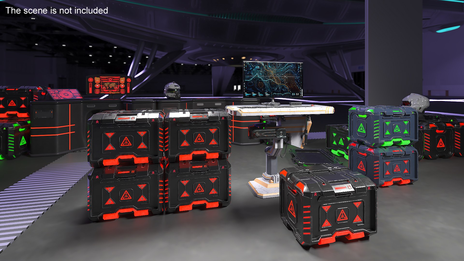 3D Futuristic Storage Crate Locked - TurboSquid 2347108