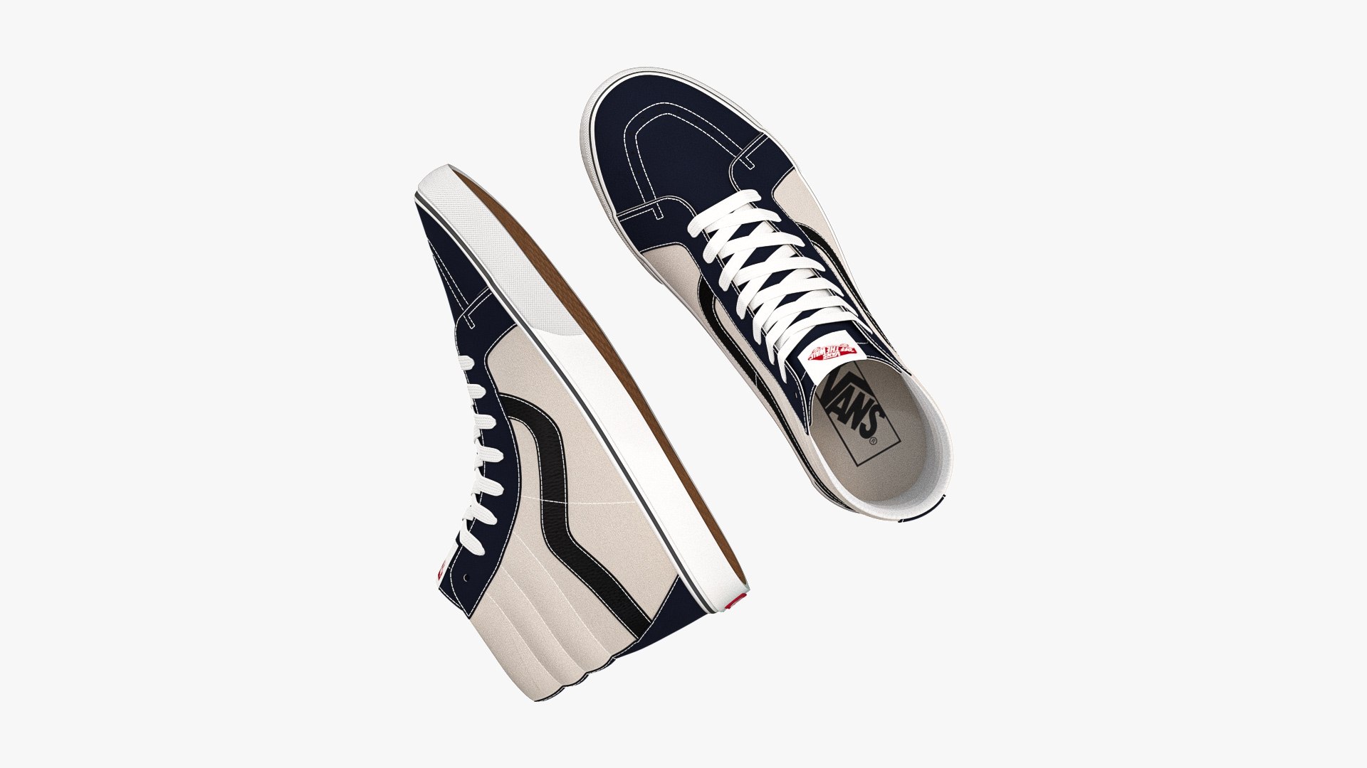 Vans Sk8-Hi Reissue Navy-OG White 3D Model - TurboSquid 2022820