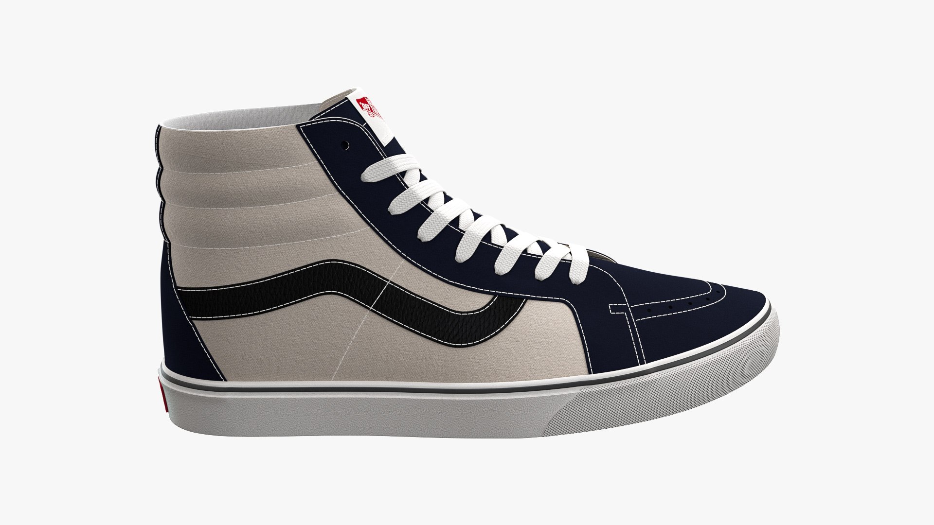 Vans Sk8-Hi Reissue Navy-OG White 3D Model - TurboSquid 2022820