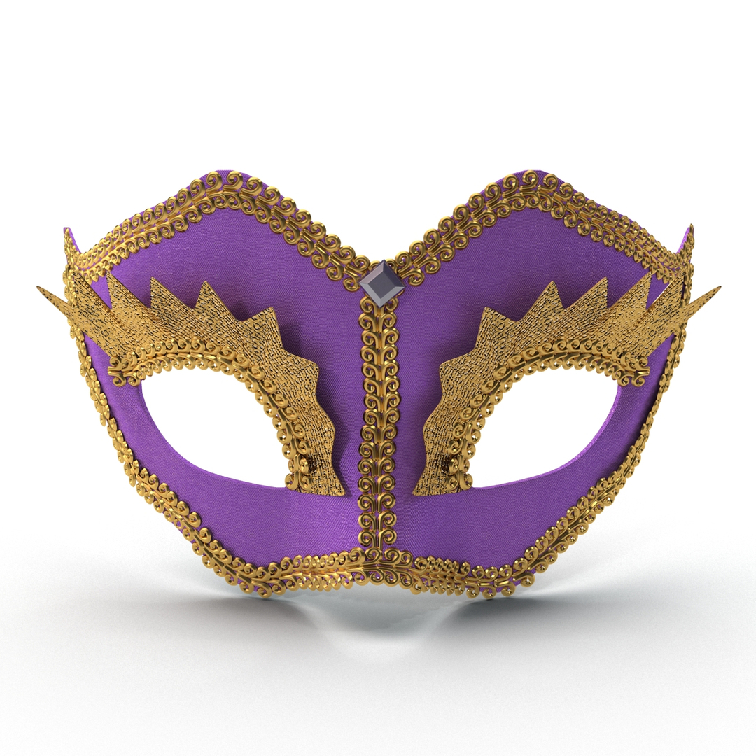 mardi gras mask 3 3d obj