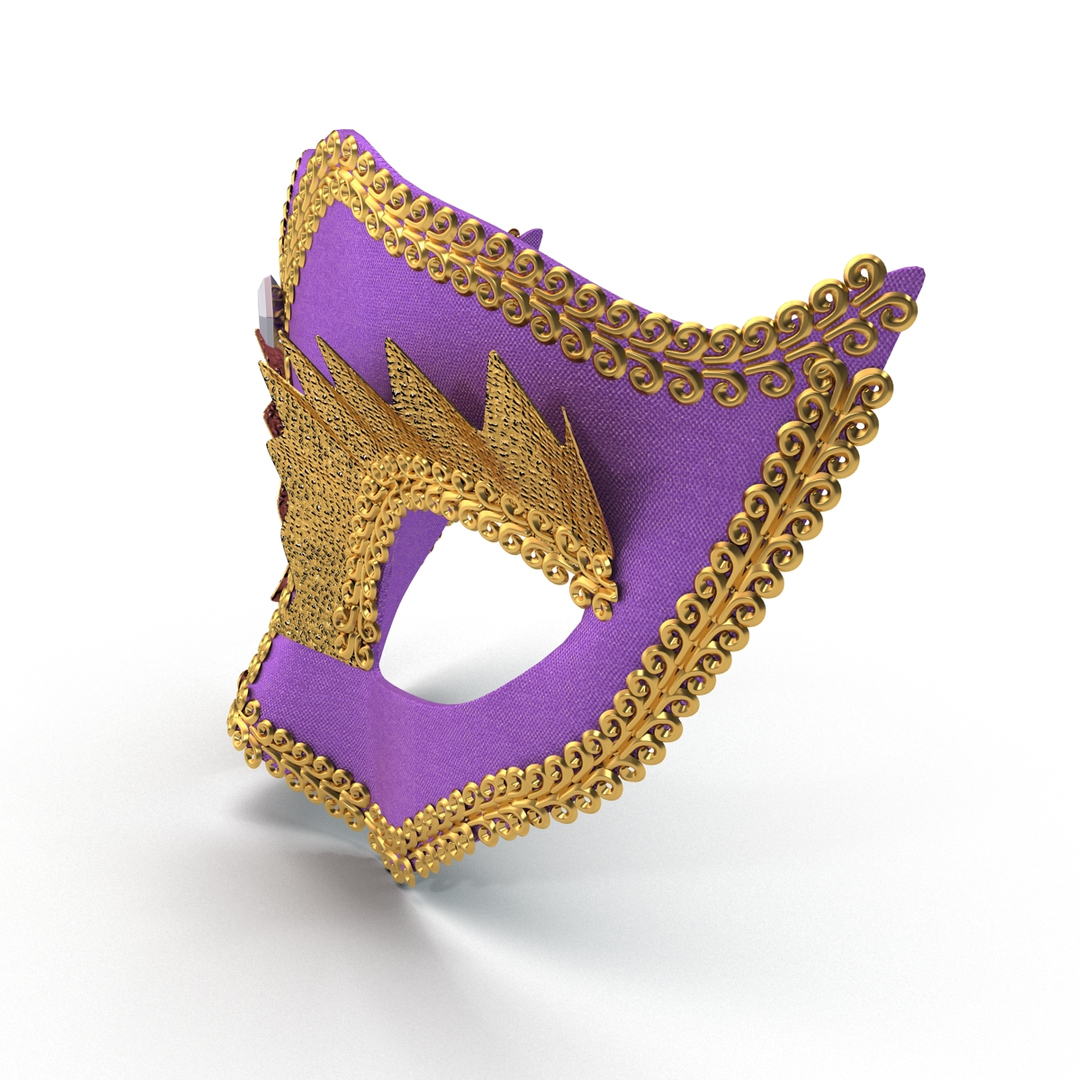 mardi gras mask 3 3d obj