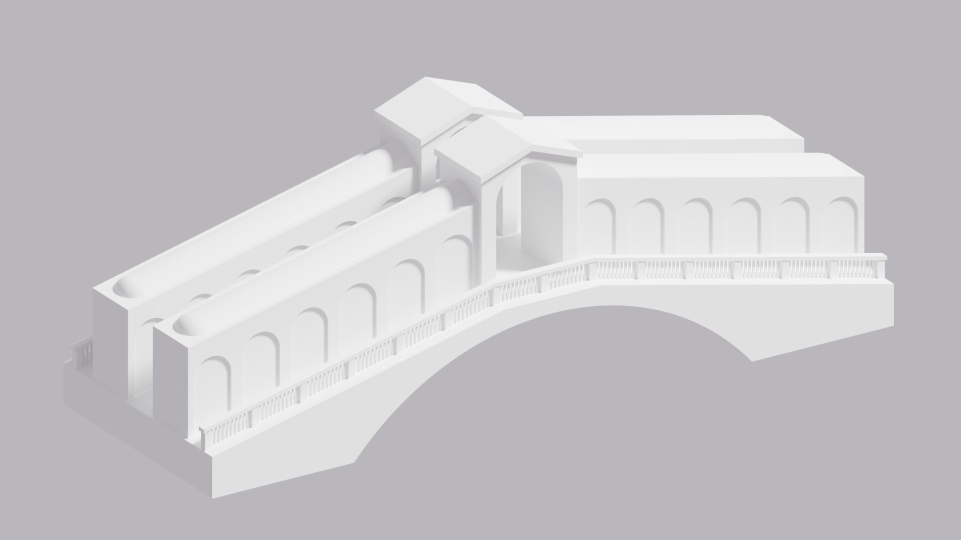 3D Cartoon Venice Rialto Bridge - TurboSquid 1891051