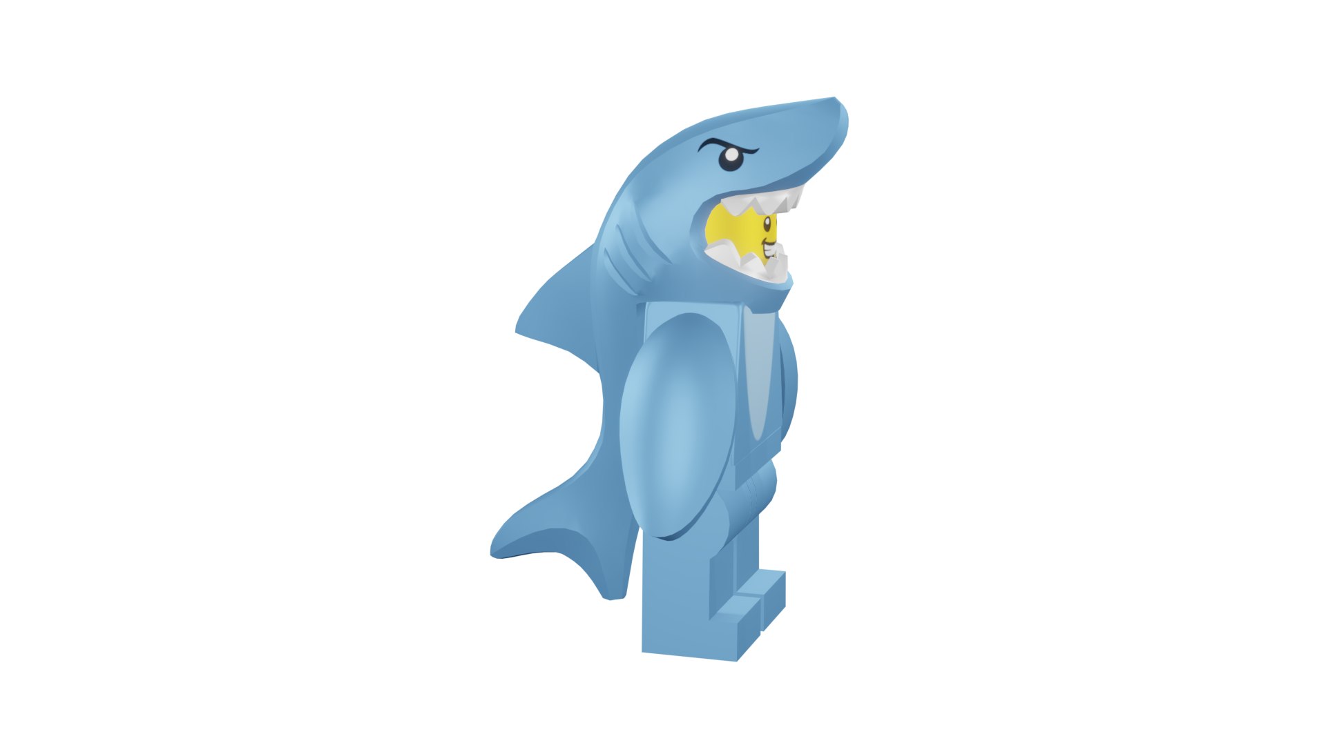 Lego Minifig - 71011-13 Shark Suit Guy Model - TurboSquid 2393256