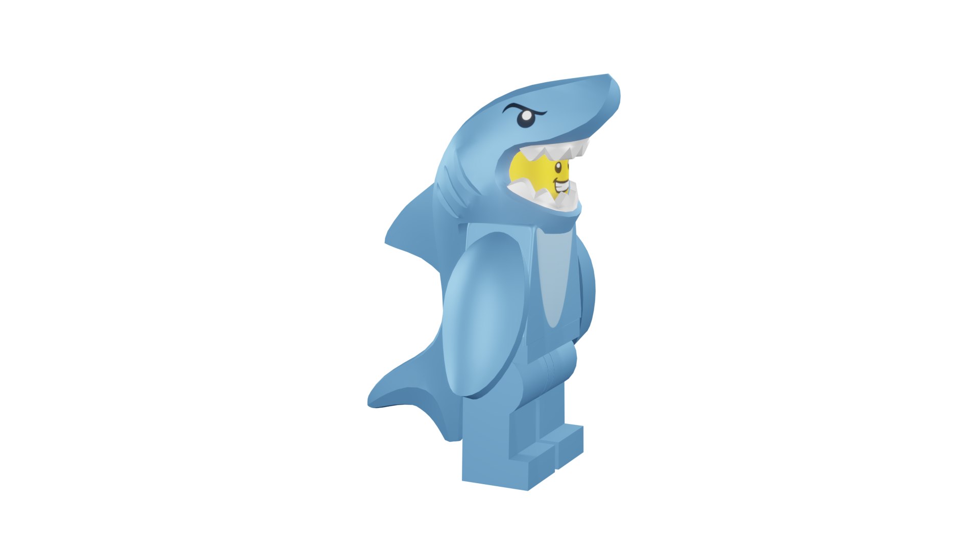 Lego Minifig - 71011-13 Shark Suit Guy Model - TurboSquid 2393256