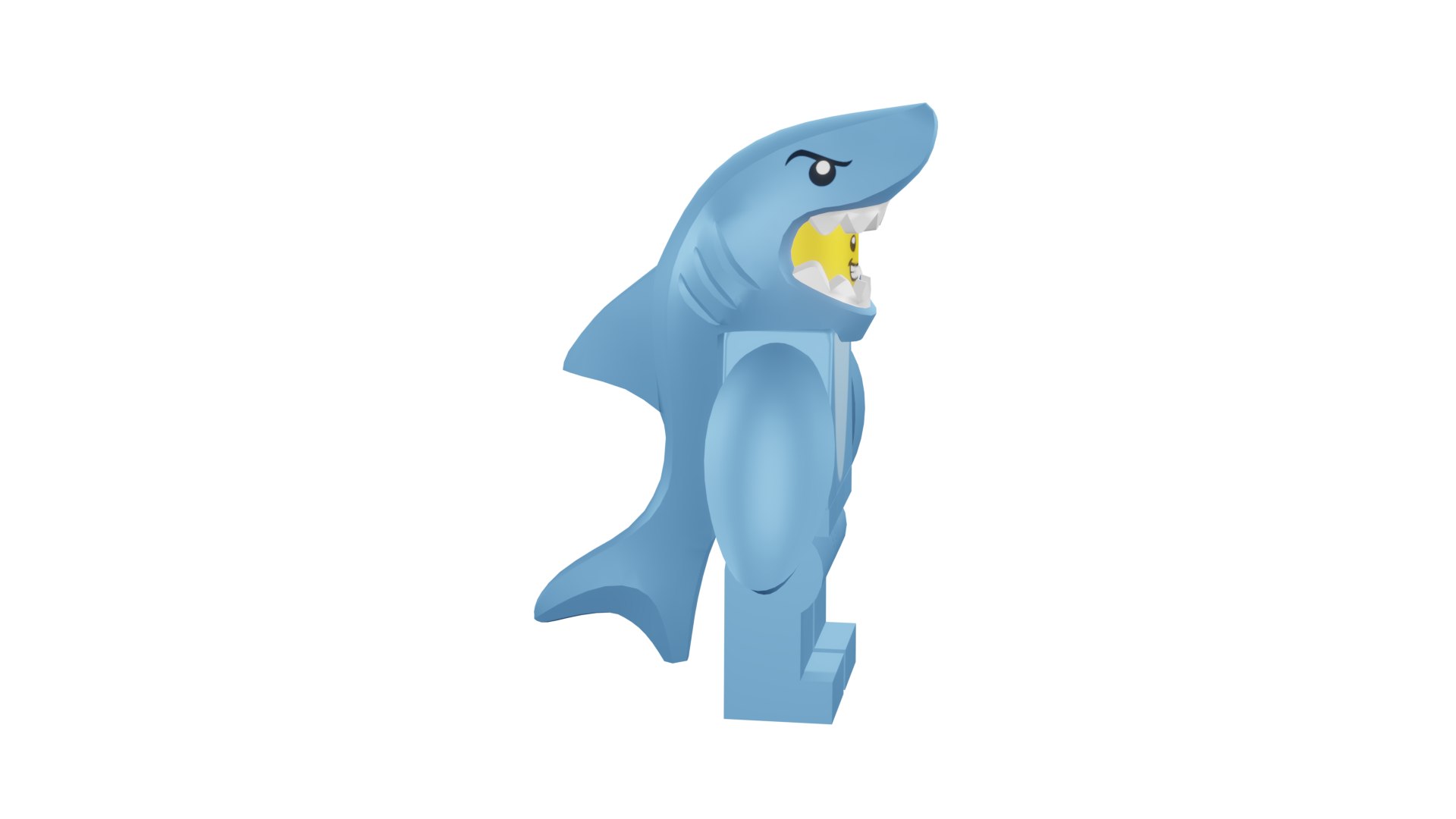 Lego Minifig - 71011-13 Shark Suit Guy Model - TurboSquid 2393256