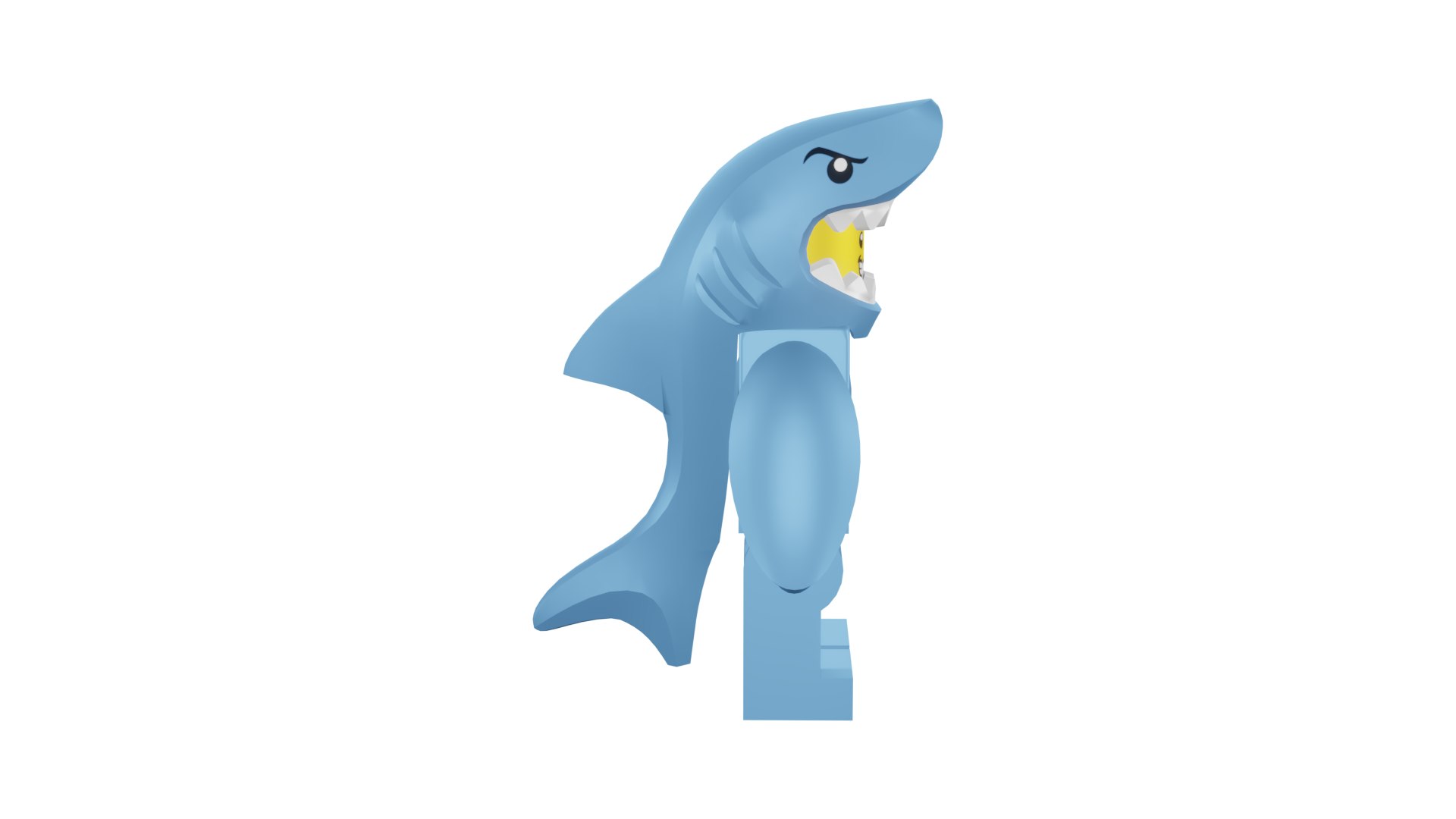 Lego Minifig - 71011-13 Shark Suit Guy Model - TurboSquid 2393256