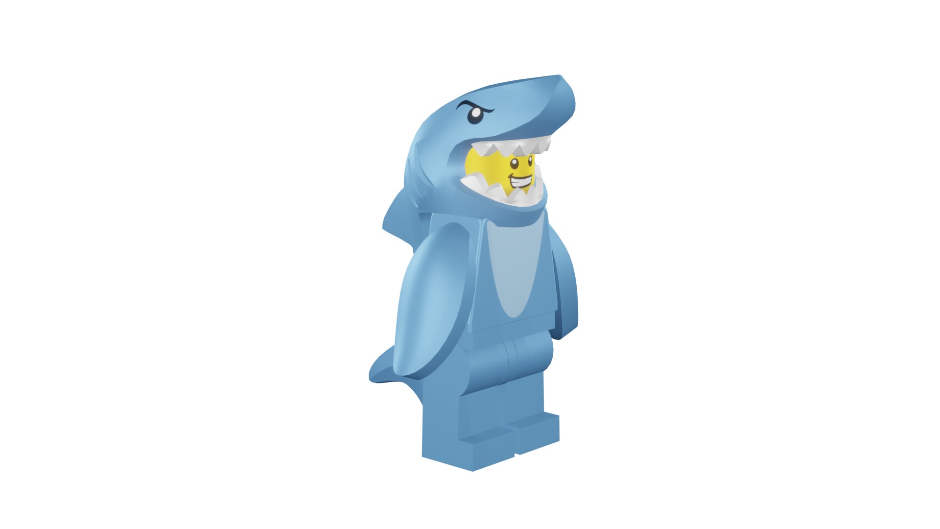 Lego Minifig - 71011-13 Shark Suit Guy Model - TurboSquid 2393256