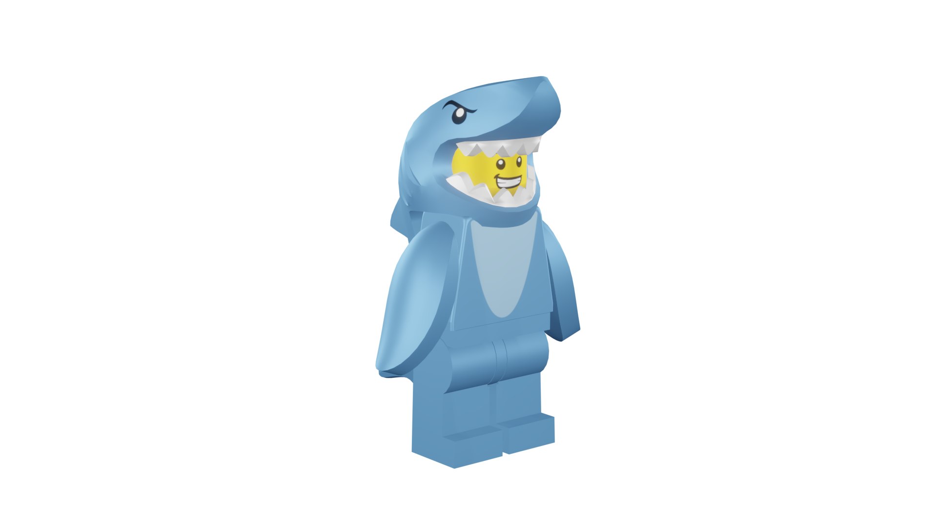 Lego Minifig - 71011-13 Shark Suit Guy Model - TurboSquid 2393256
