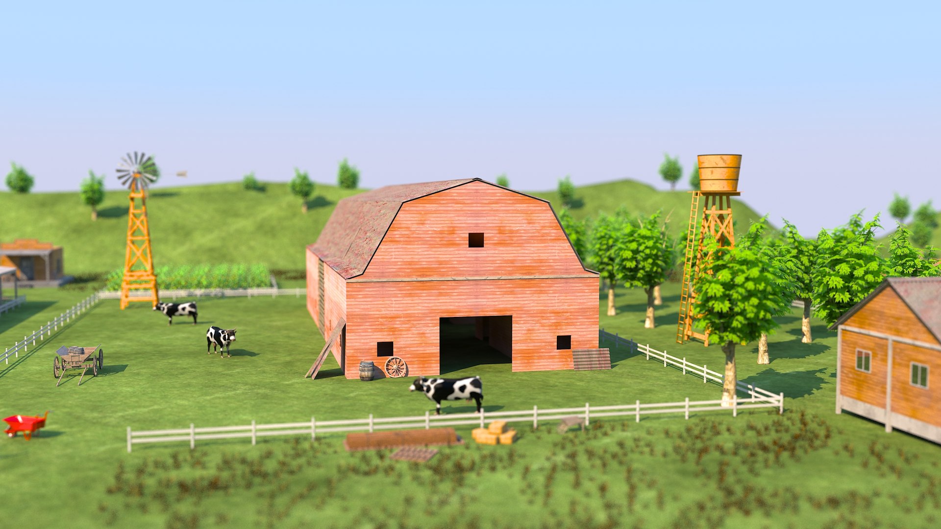 3D Full Farm Scene model - TurboSquid 1954115