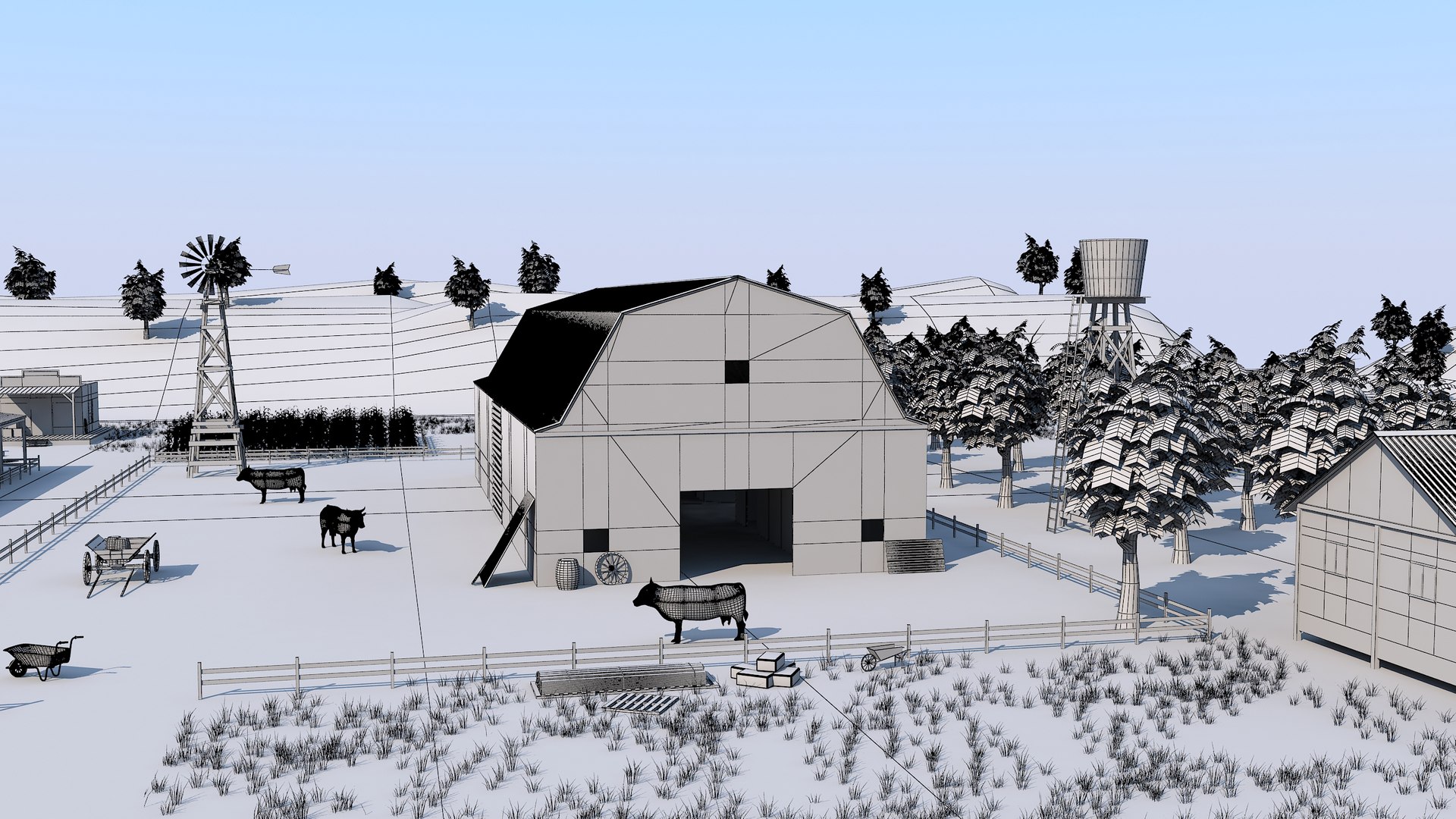 3D Full Farm Scene model - TurboSquid 1954115