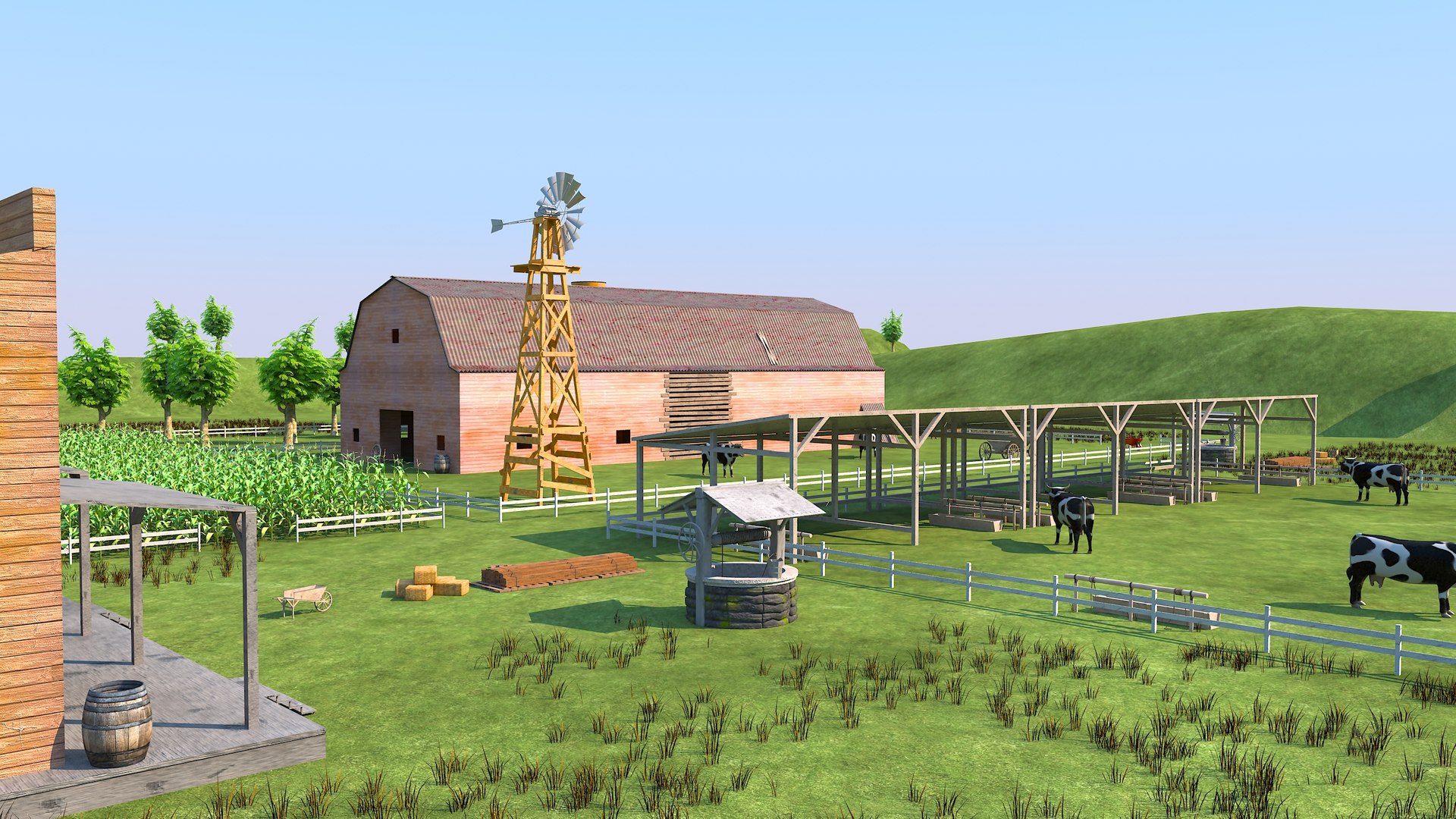 3D Full Farm Scene model - TurboSquid 1954115
