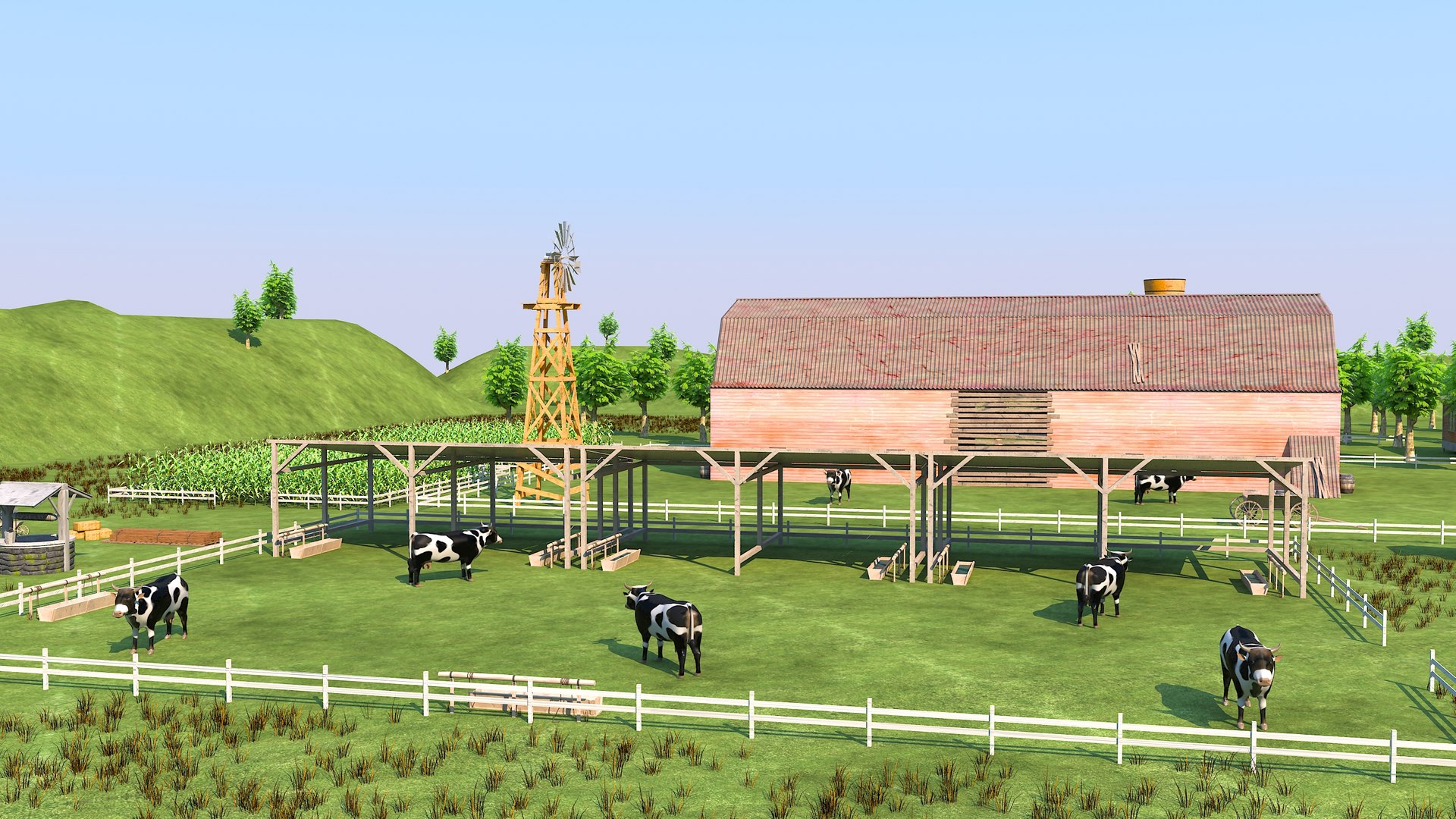 3D Full Farm Scene model - TurboSquid 1954115