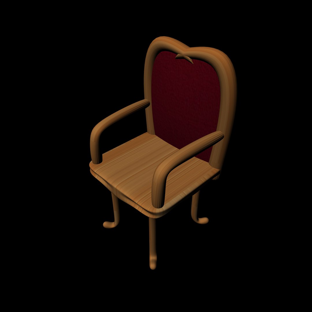 Free Simple Wooden Chair 3d Model