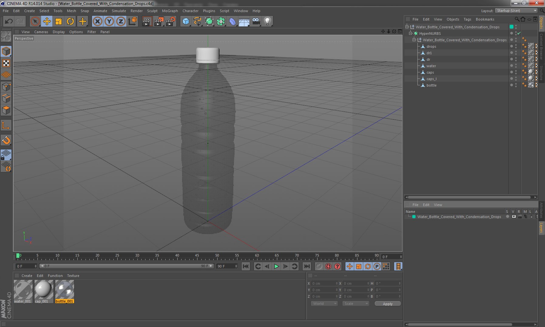 Water Bottle Covered Condensation 3D Model - TurboSquid 1240701