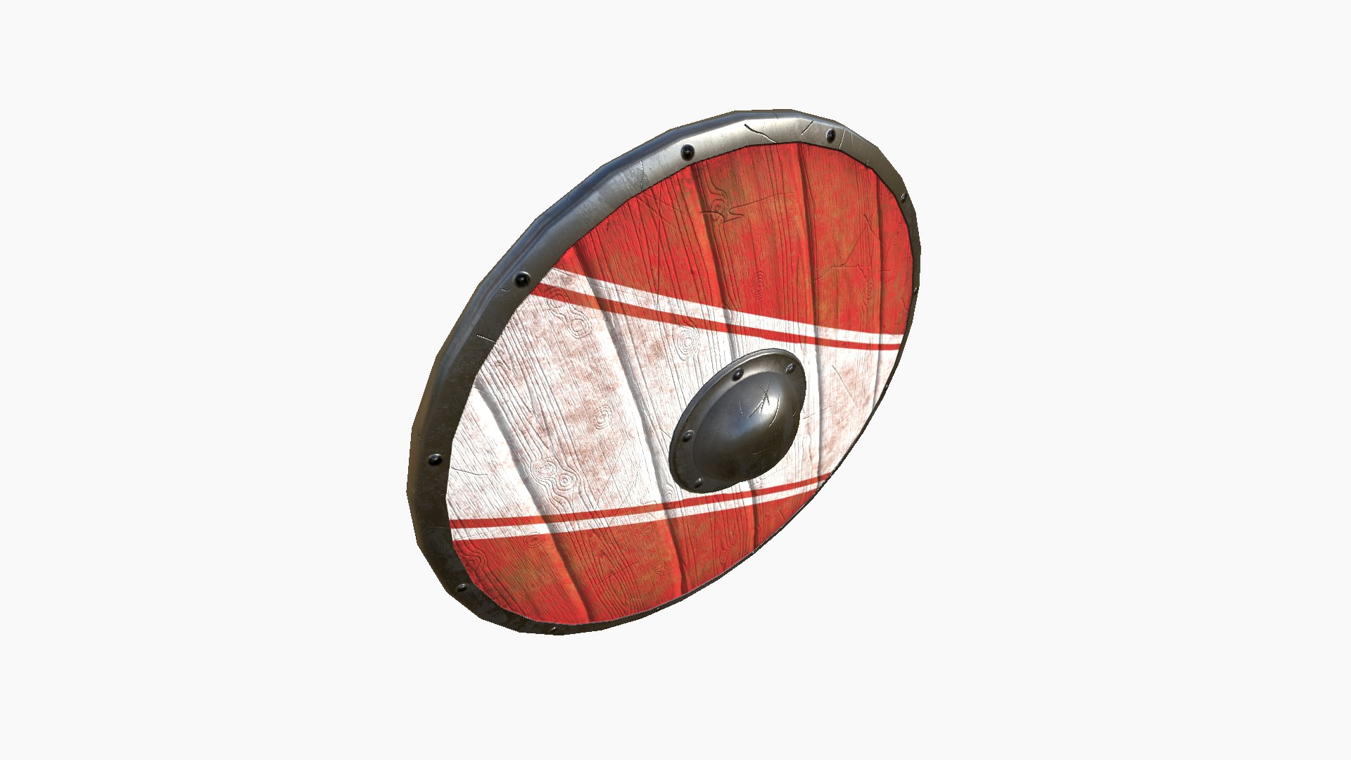 Viking Shield A25 White Stripe - Character Weapon Design 3D Model ...