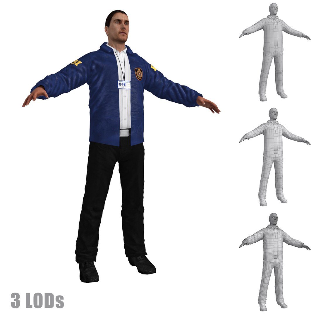 3d Fbi Agent Model