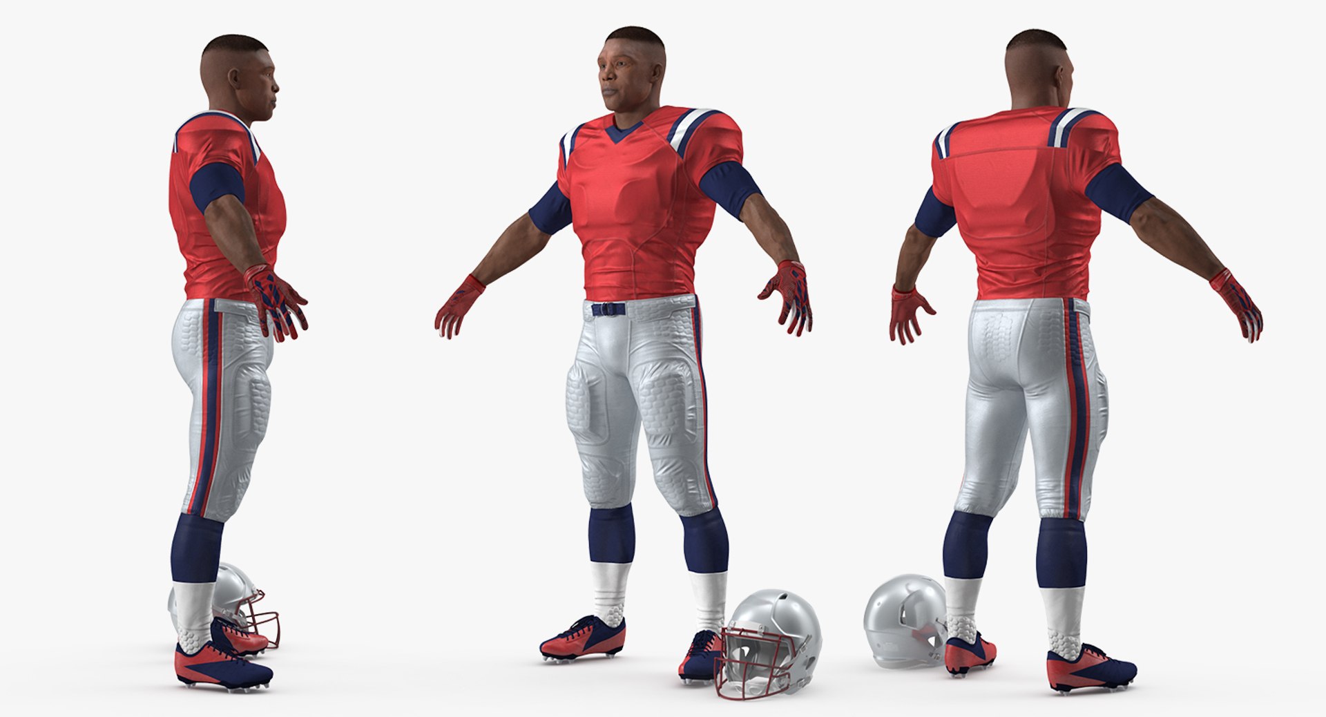 American Football Player T-pose 3D Model - TurboSquid 1439009