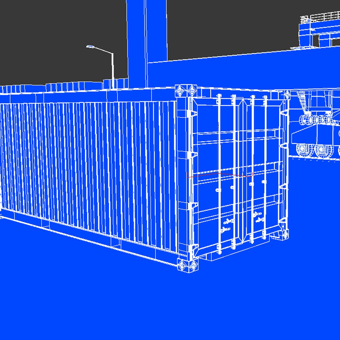 3d container terminal scene
