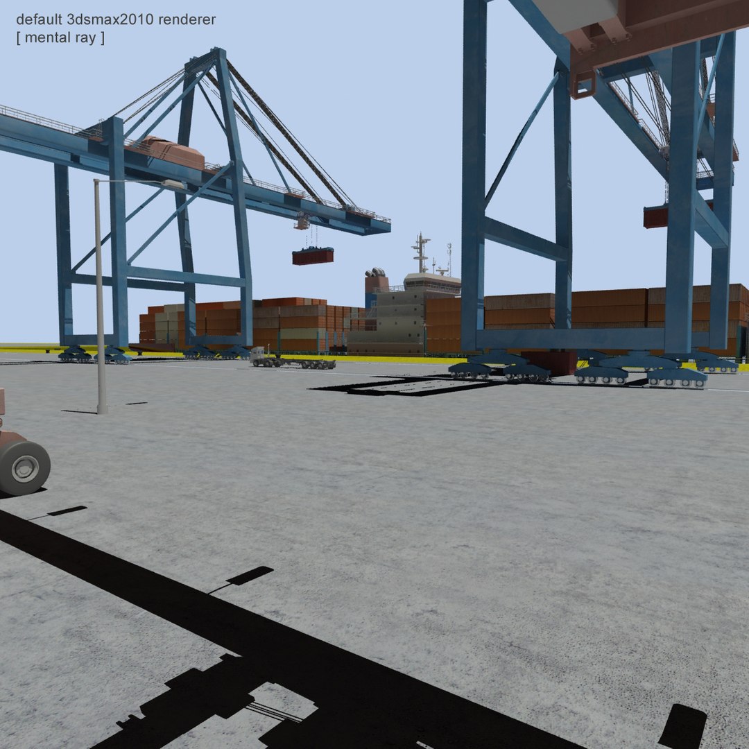 3d container terminal scene