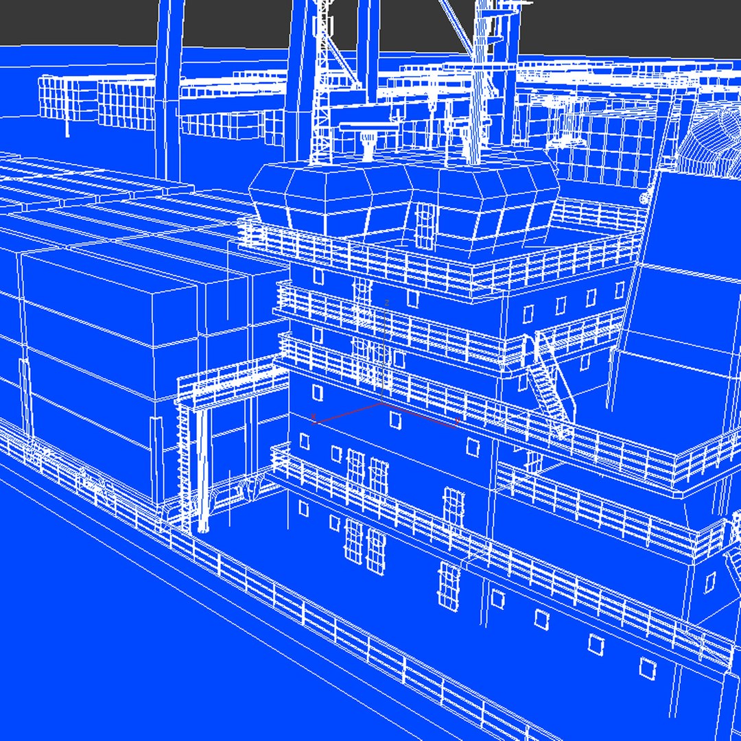 3d container terminal scene