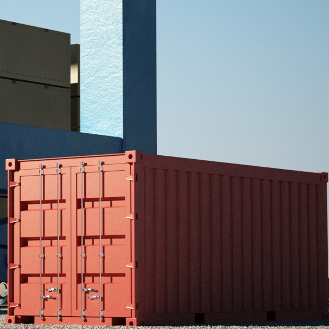 3d container terminal scene