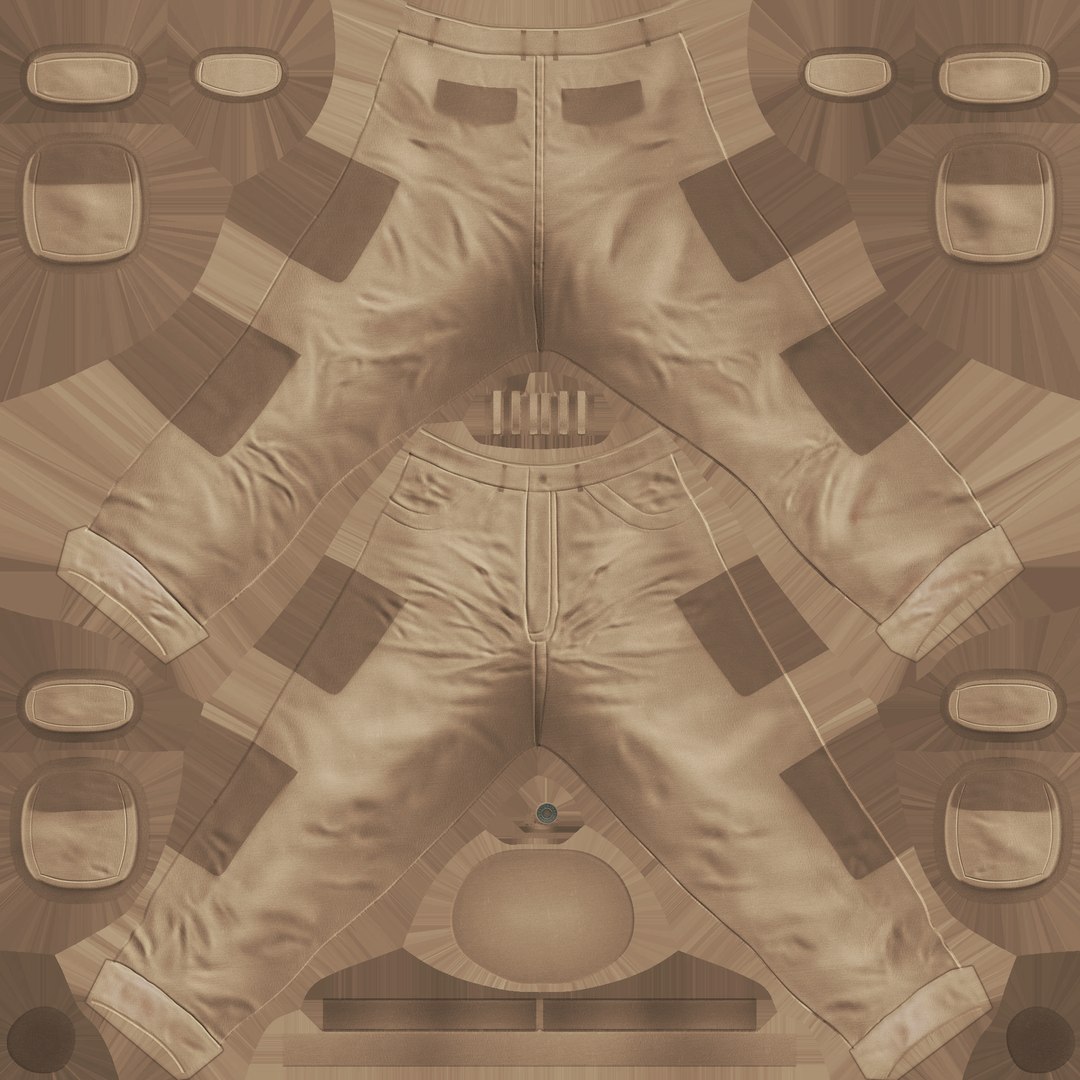 Men Brown Rolled Legs Cargo Pants model - TurboSquid 2074046