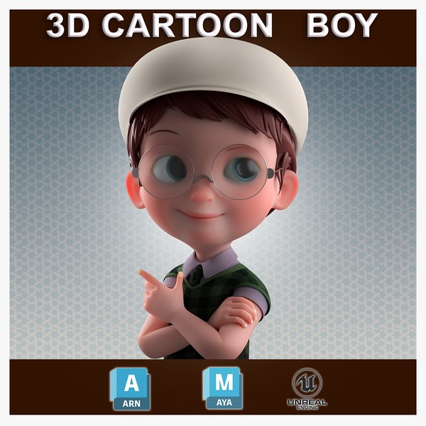 Cartoon Boy Rigged Model 3D - TurboSquid 2009812