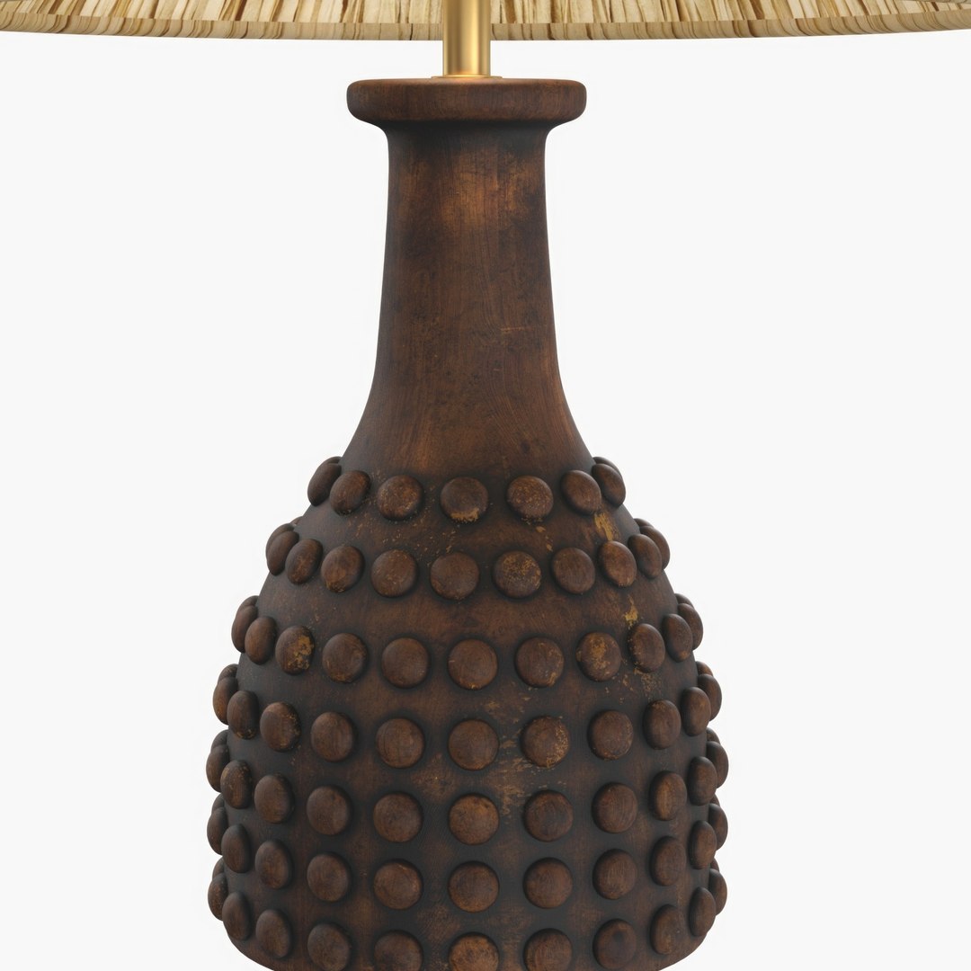 3D Terracotta Base Raffia Shade Table Lamp - TurboSquid 2228013