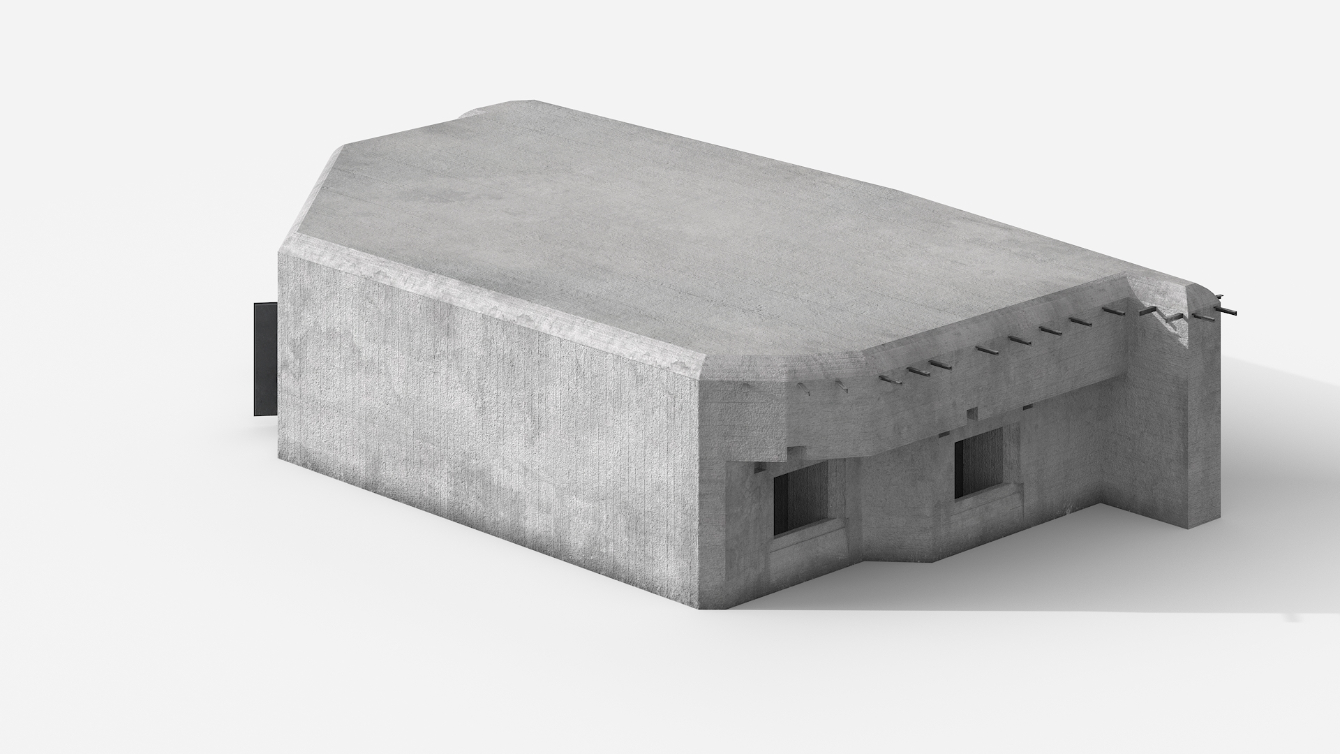 Concrete Military Bunker Structure 3D - TurboSquid 2424578