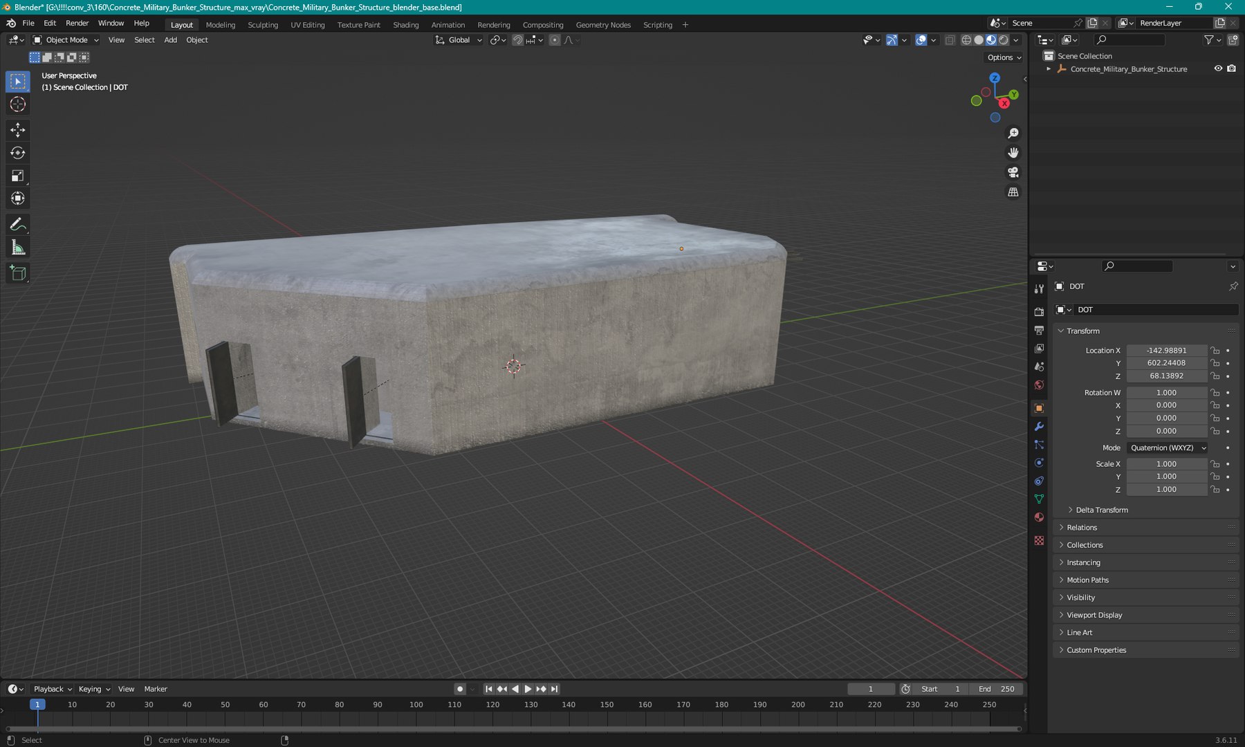 Concrete Military Bunker Structure 3D - TurboSquid 2424578