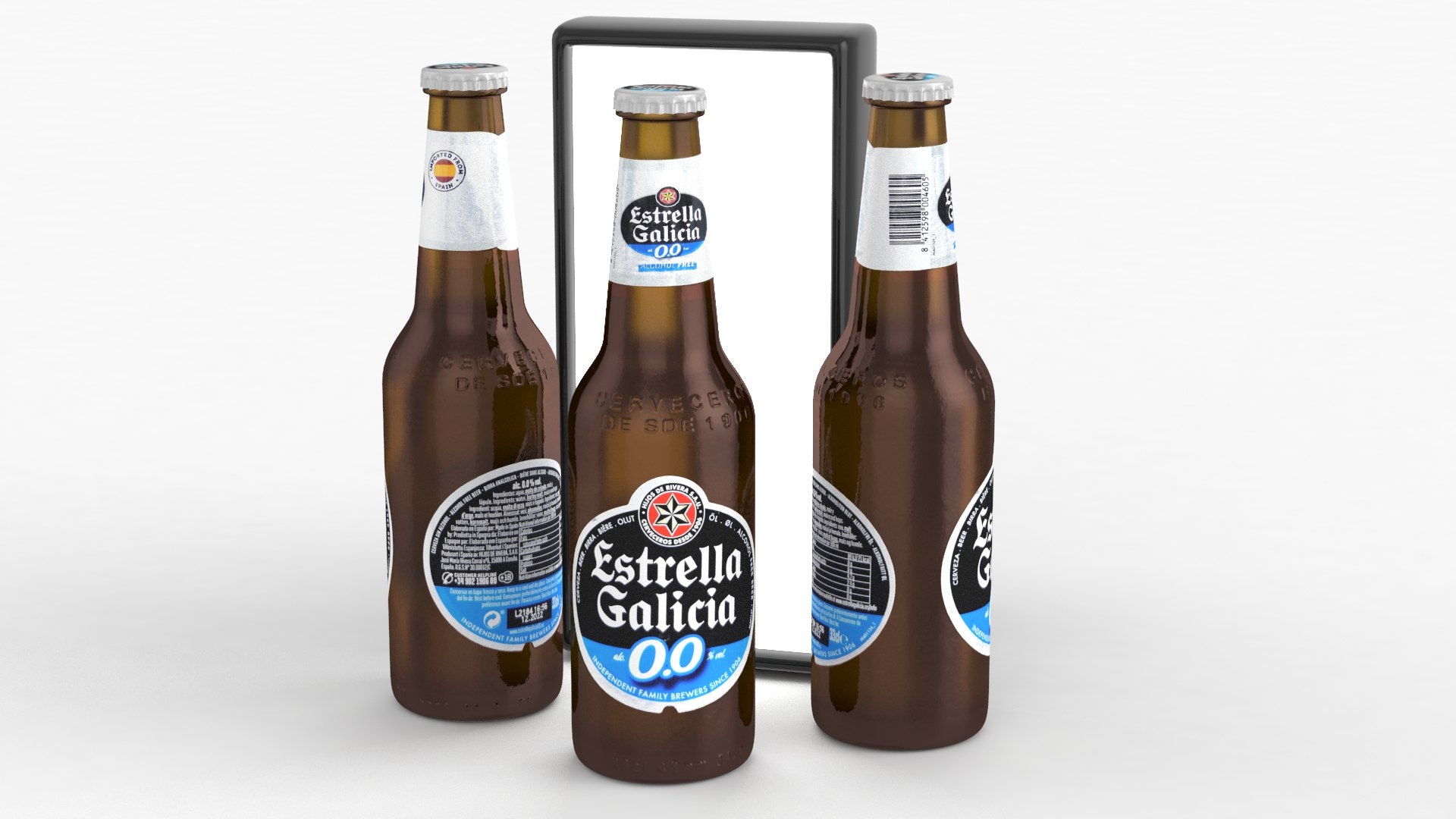 3D Beer Bottle Estrella Galicia Zero 330ml 2022 - TurboSquid 1926277