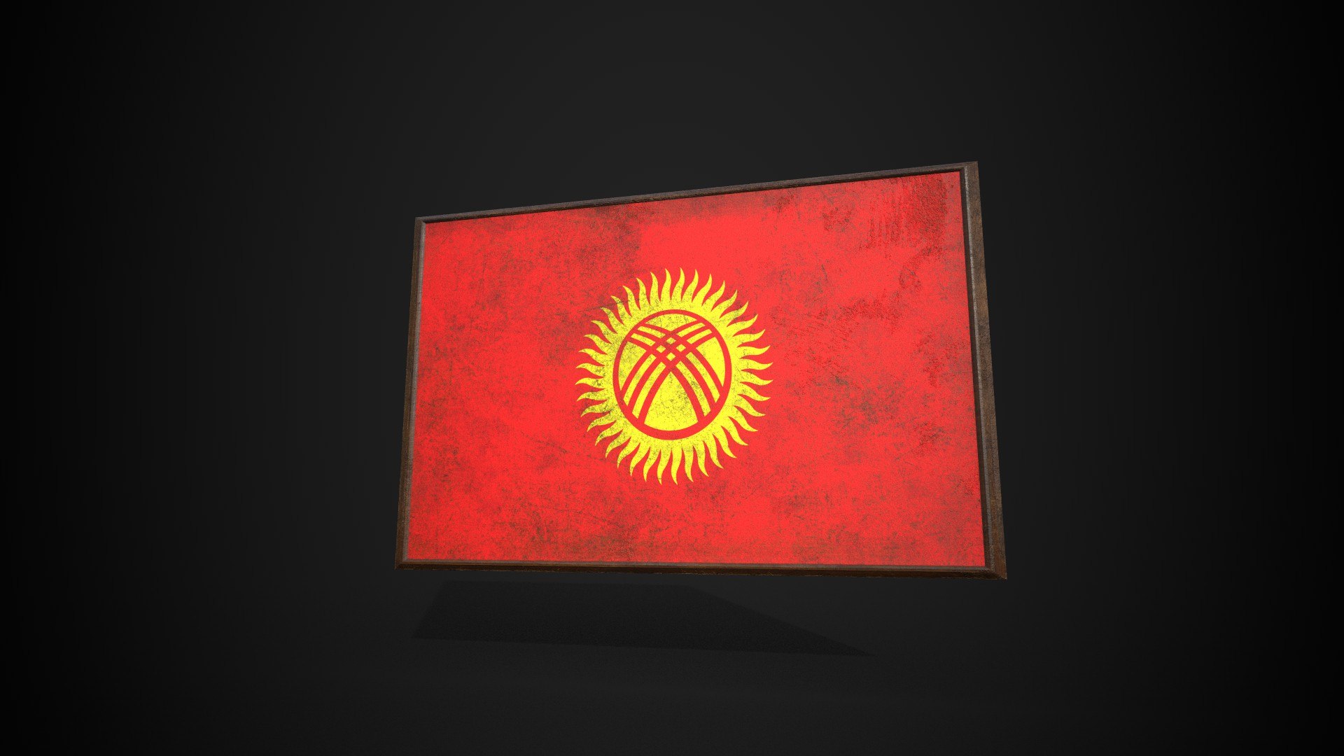 3D Old Picture Frame With Kyrgzstan Flag - Game Ready PBR Low-poly 3D Model Model - TurboSquid ...