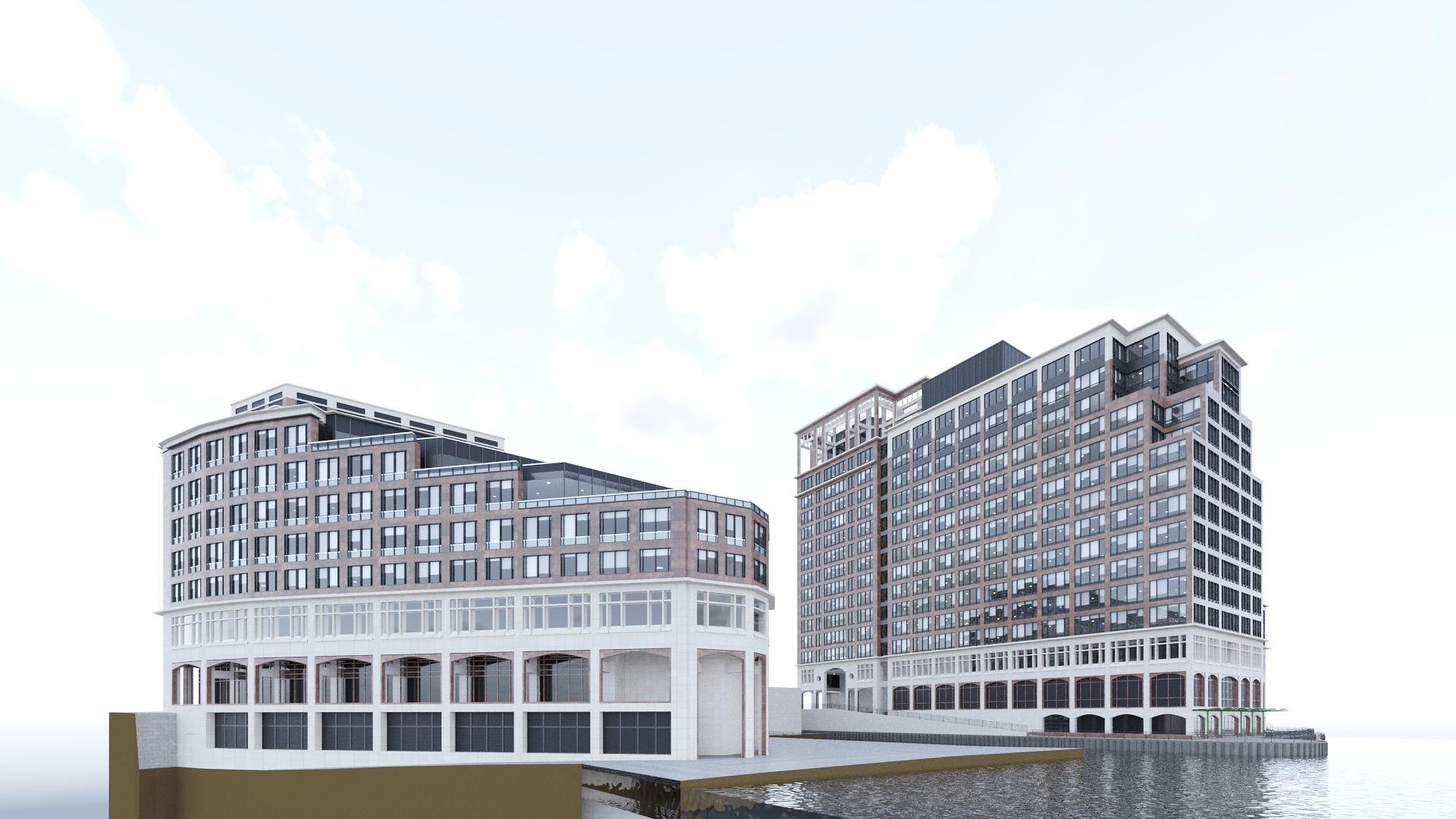 15 Westferry Circus And 25 Cabot Square Buildings Canary Wharf Model ...