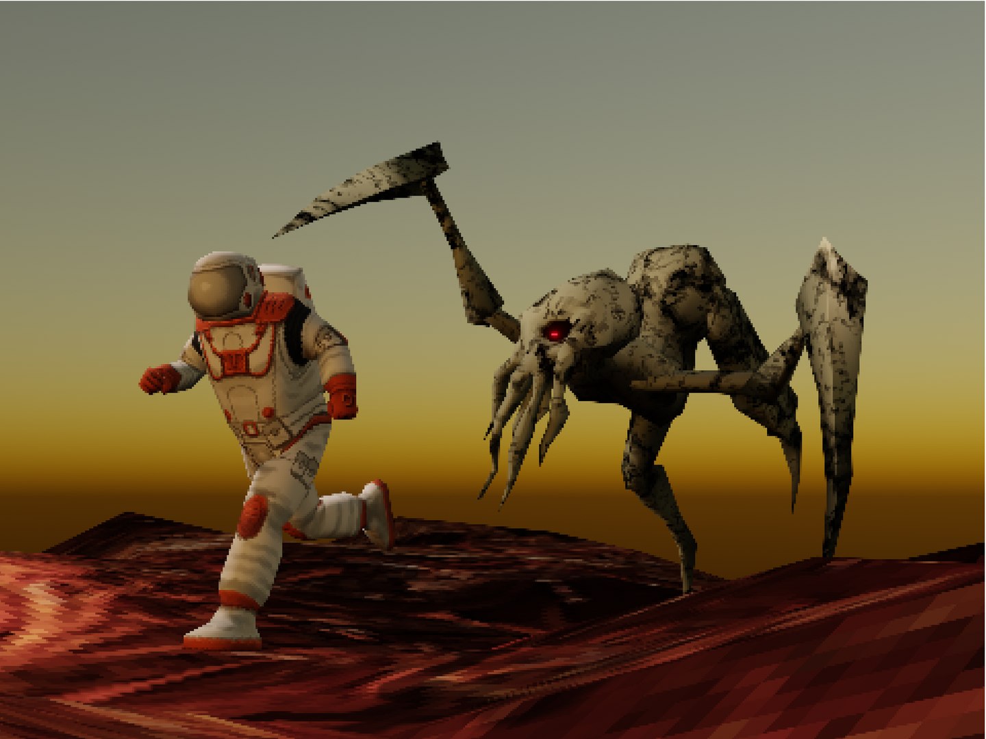 3D Model PS1 PSX Low Poly Alien Monster - TurboSquid 2234585