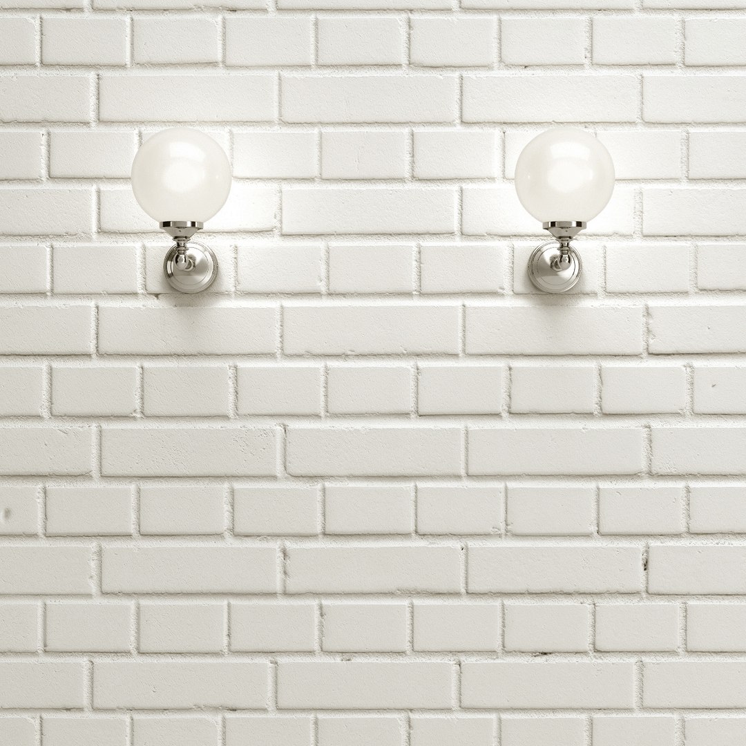 3d Realistic Wall White Brick Model