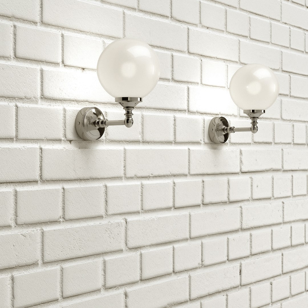 3d Realistic Wall White Brick Model