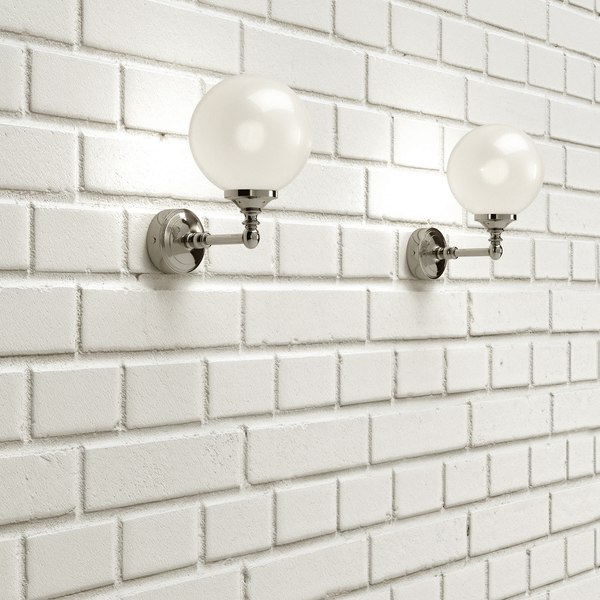 3d realistic wall white brick model