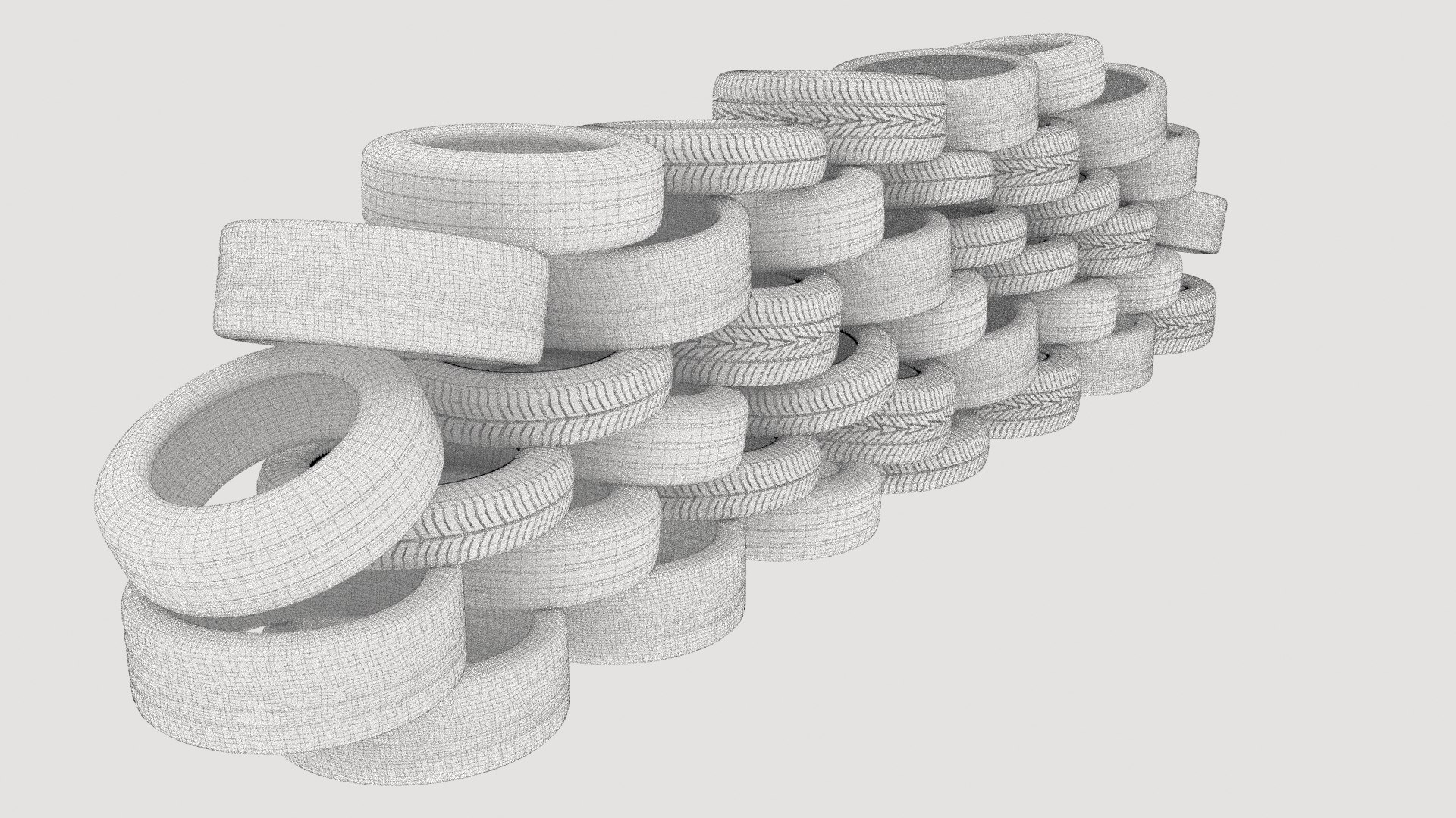 3D Stacked Tires 2 Model - TurboSquid 1949375